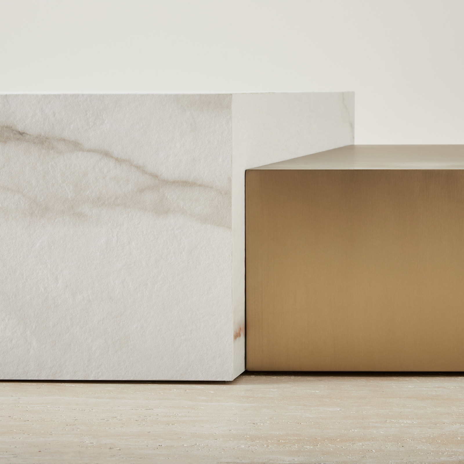 Thames Calacatta Oro - White Sintered Stone Rectangular Coffee Table ...