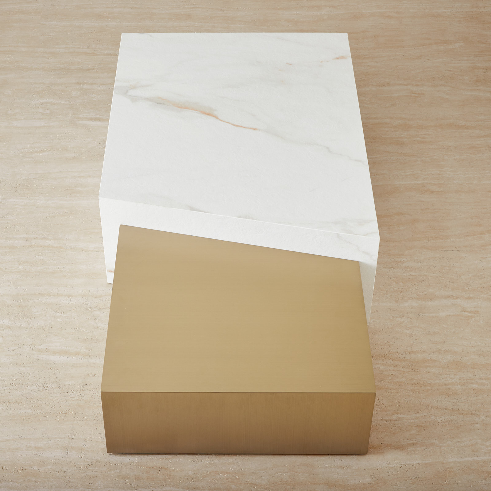 Thames Calacatta Oro - White Sintered Stone Rectangular Coffee Table ...