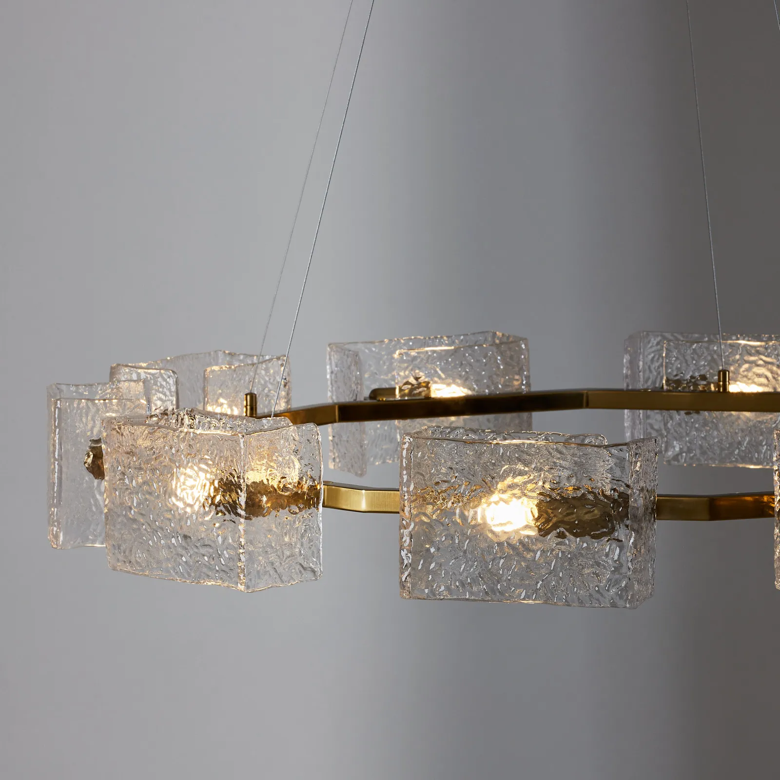 Minda Brushed Gold Glass Chandelier | Koala Living