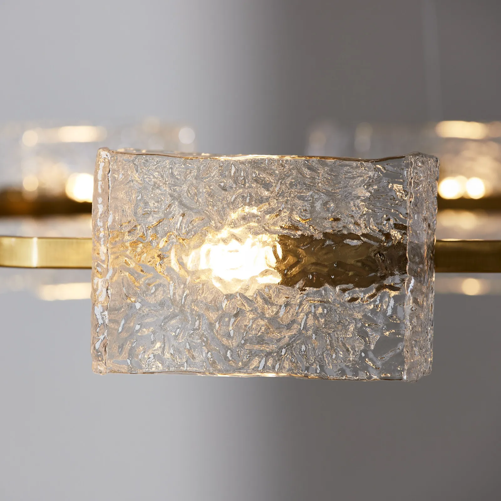 Minda Brushed Gold Glass Chandelier | Koala Living