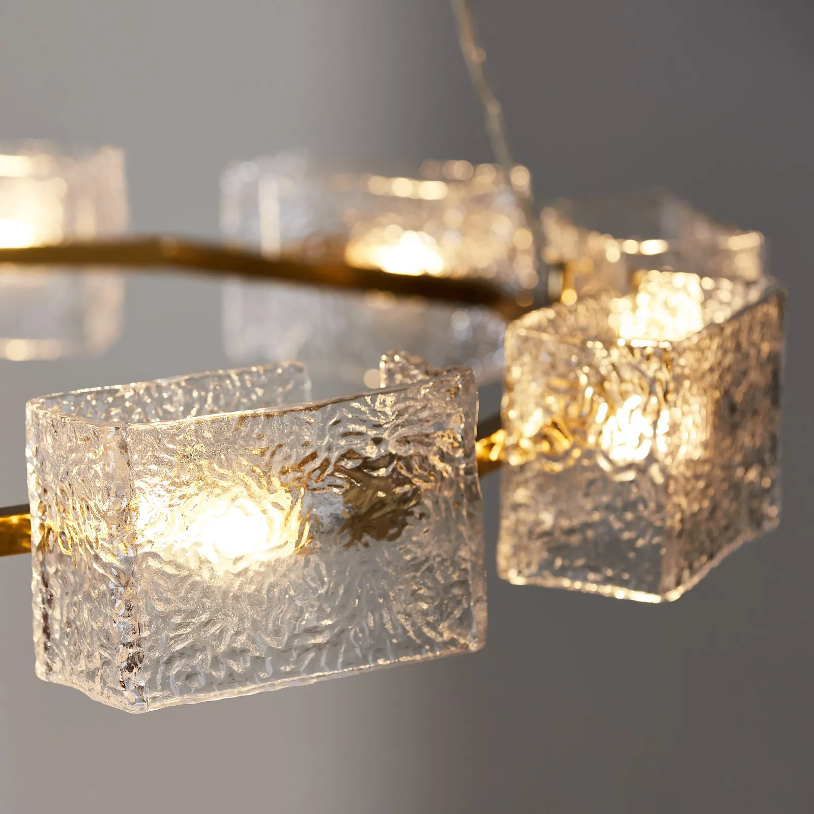 Minda Brushed Gold Glass Chandelier | Koala Living