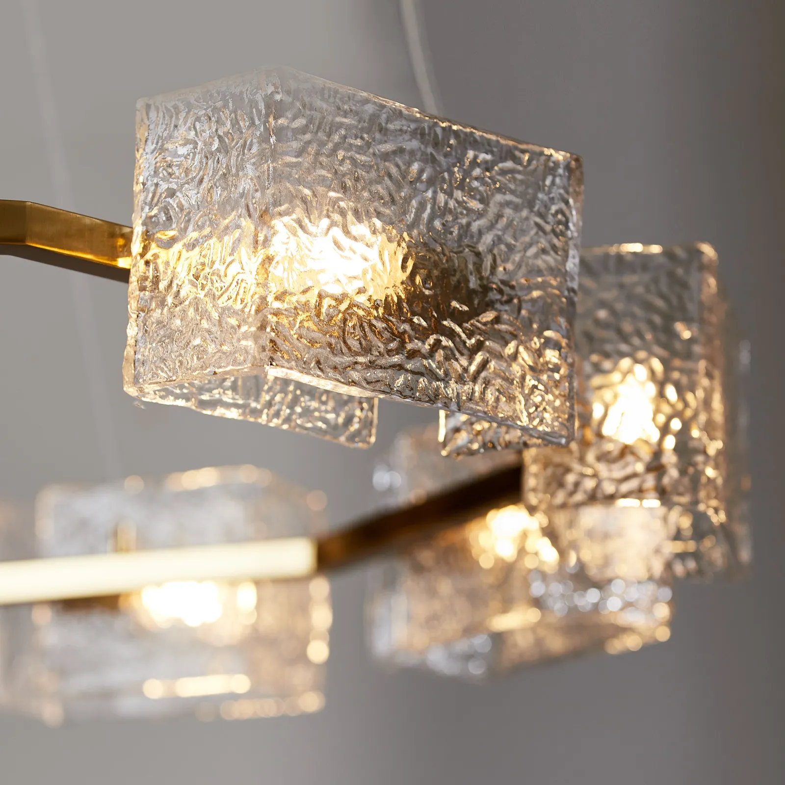 Minda Brushed Gold Glass Chandelier | Koala Living