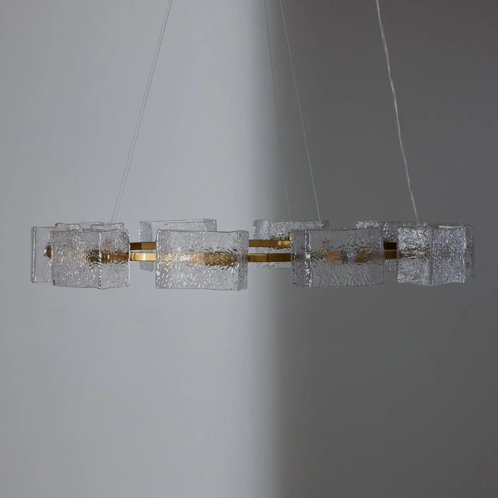 Minda Brushed Gold Glass Chandelier