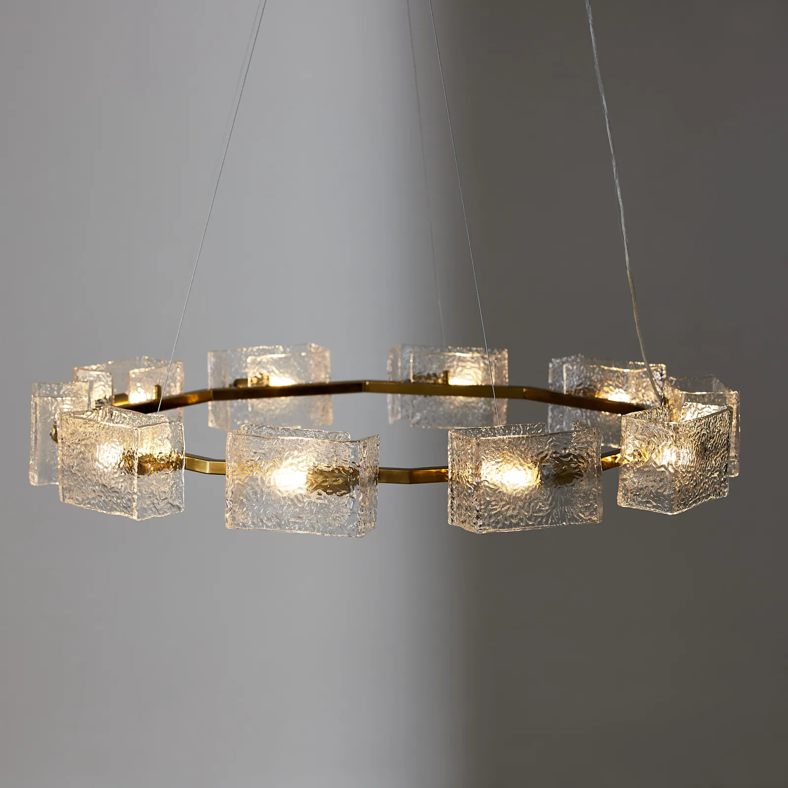 Minda Brushed Gold Glass Chandelier | Koala Living