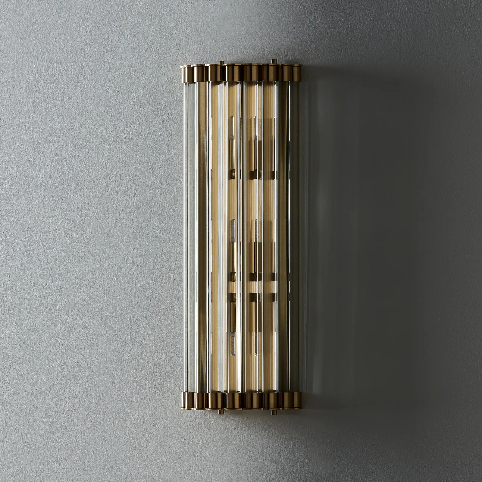 Dave Brushed Gold Glass Rod Wall Lamp | Koala Living