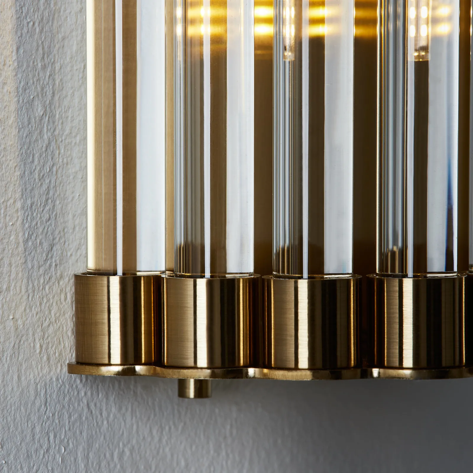 Dave Brushed Gold Glass Rod Wall Lamp | Koala Living