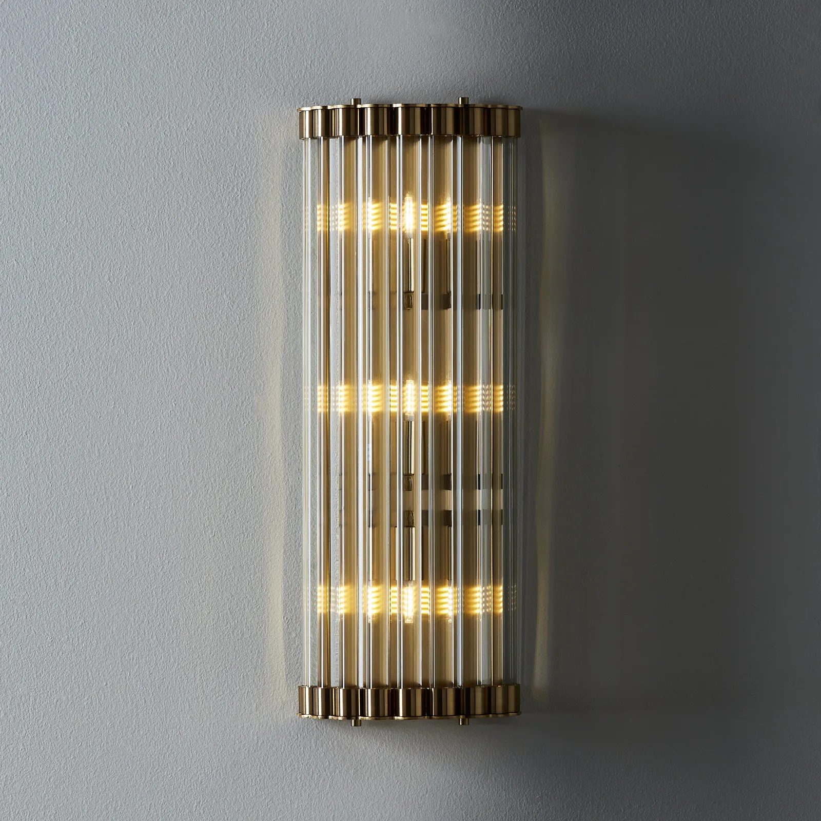 Dave Brushed Gold Glass Rod Wall Lamp | Koala Living