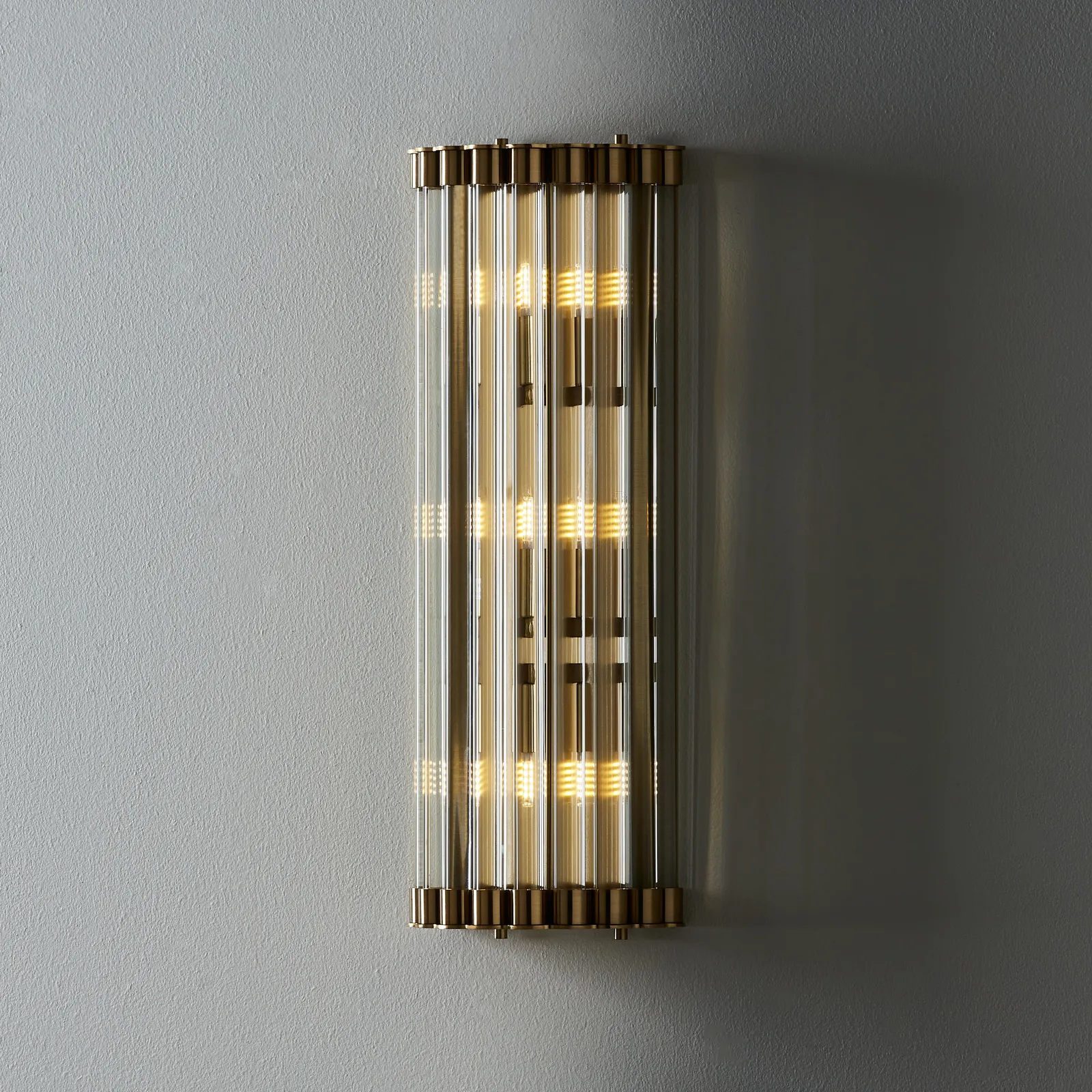 Dave Brushed Gold Glass Rod Wall Lamp | Koala Living