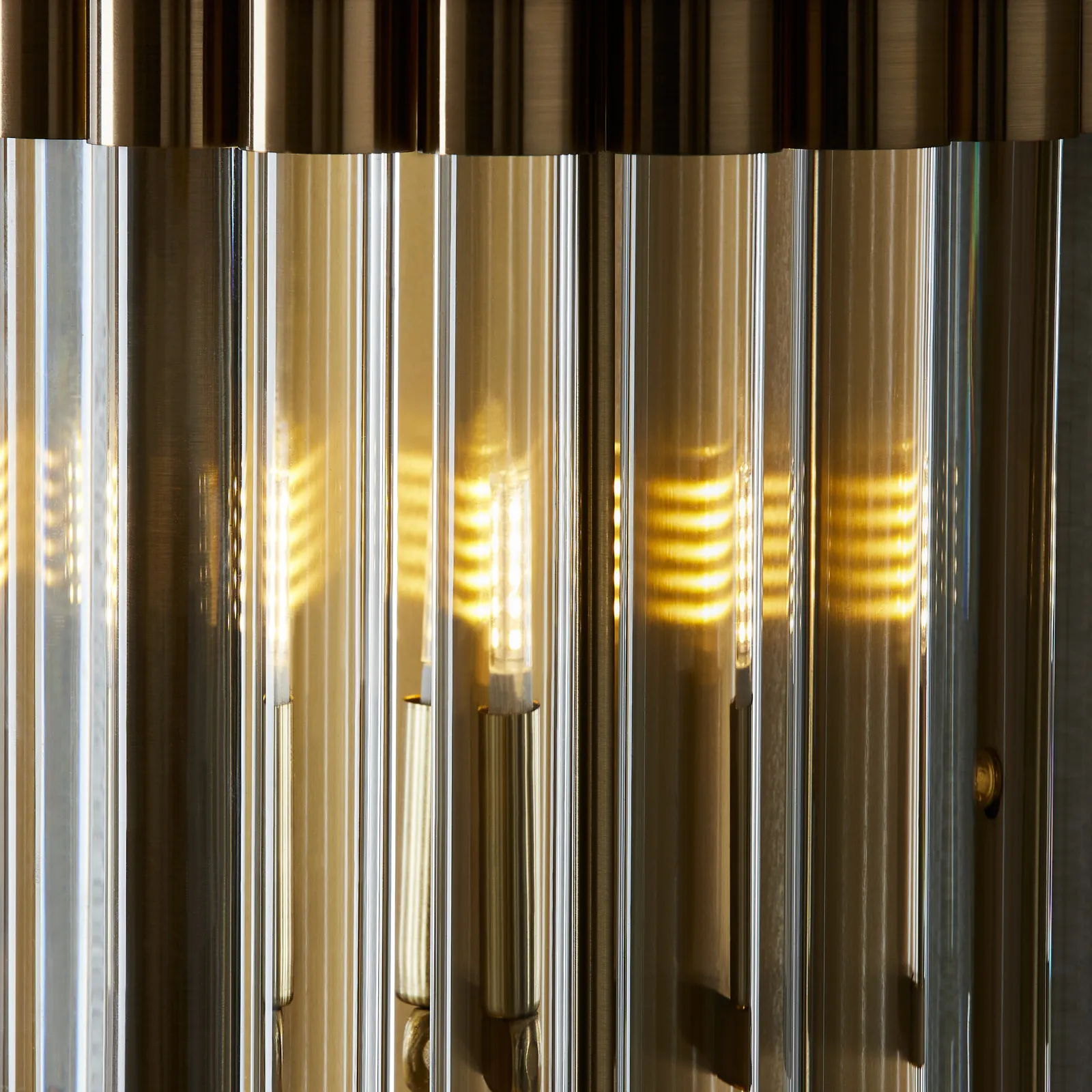 Dave Brushed Gold Glass Rod Wall Lamp | Koala Living