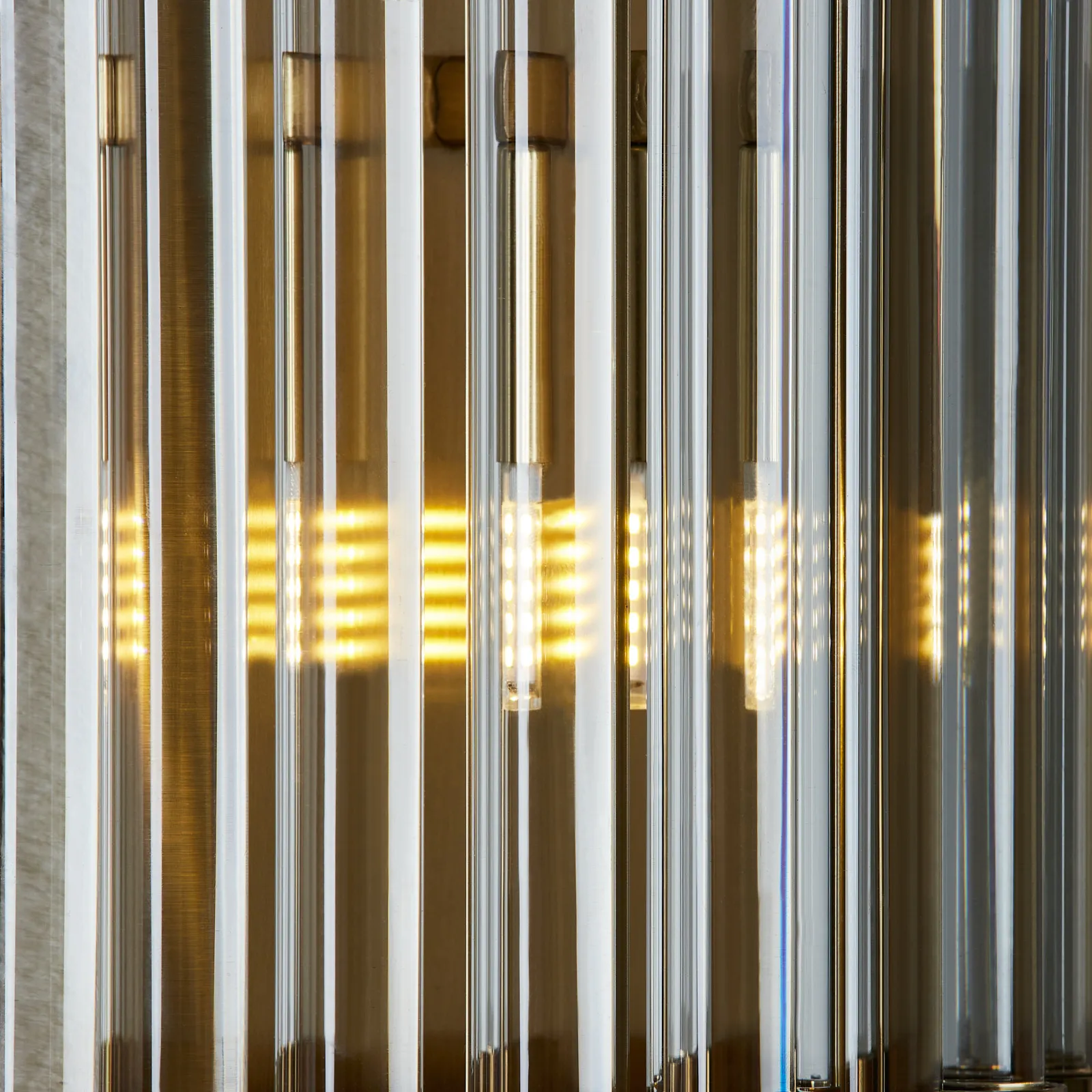 Dave Brushed Gold Glass Rod Wall Lamp | Koala Living