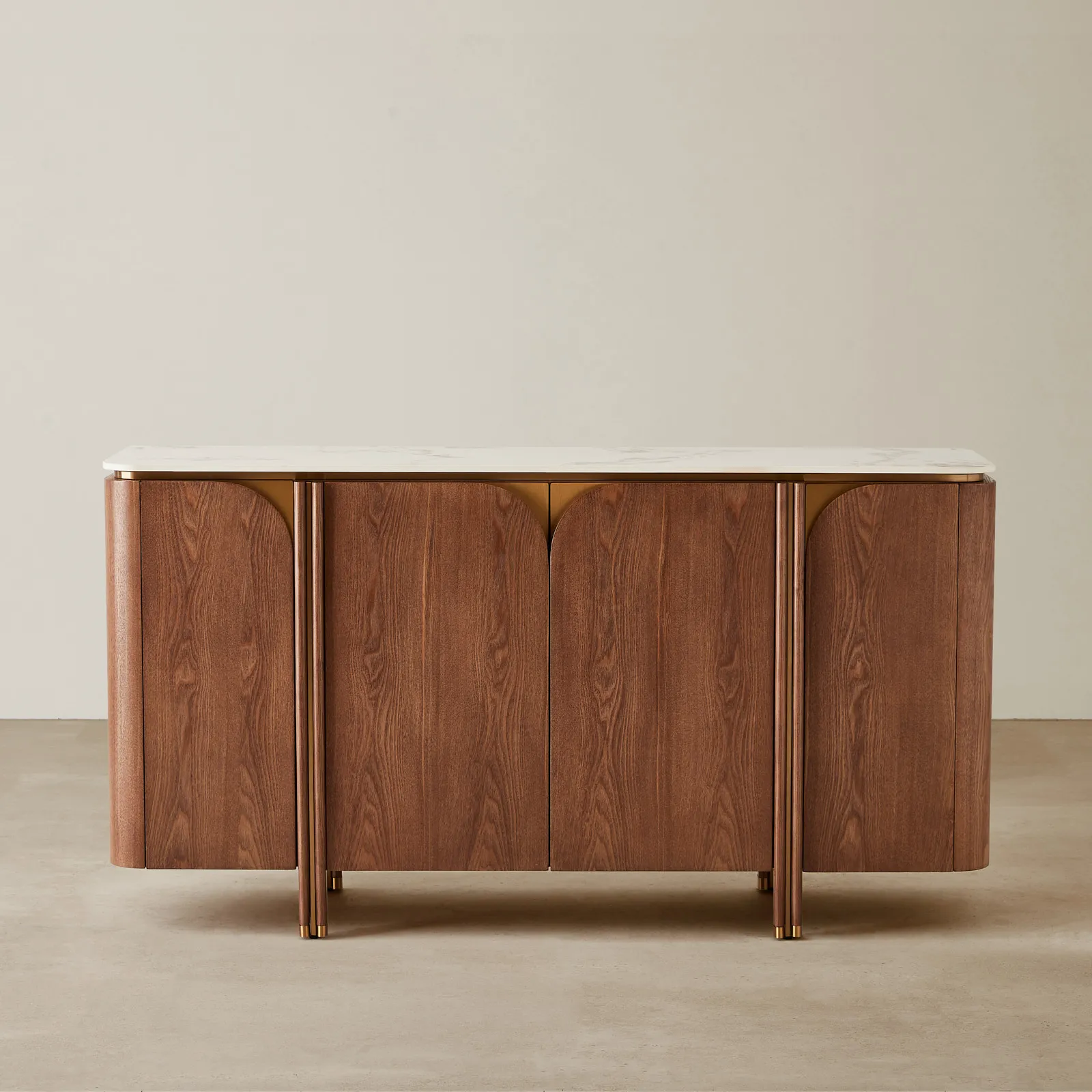 Portobello Toffee Brown Ash Veneer Sideboard - Pandora Brown Sintered ...