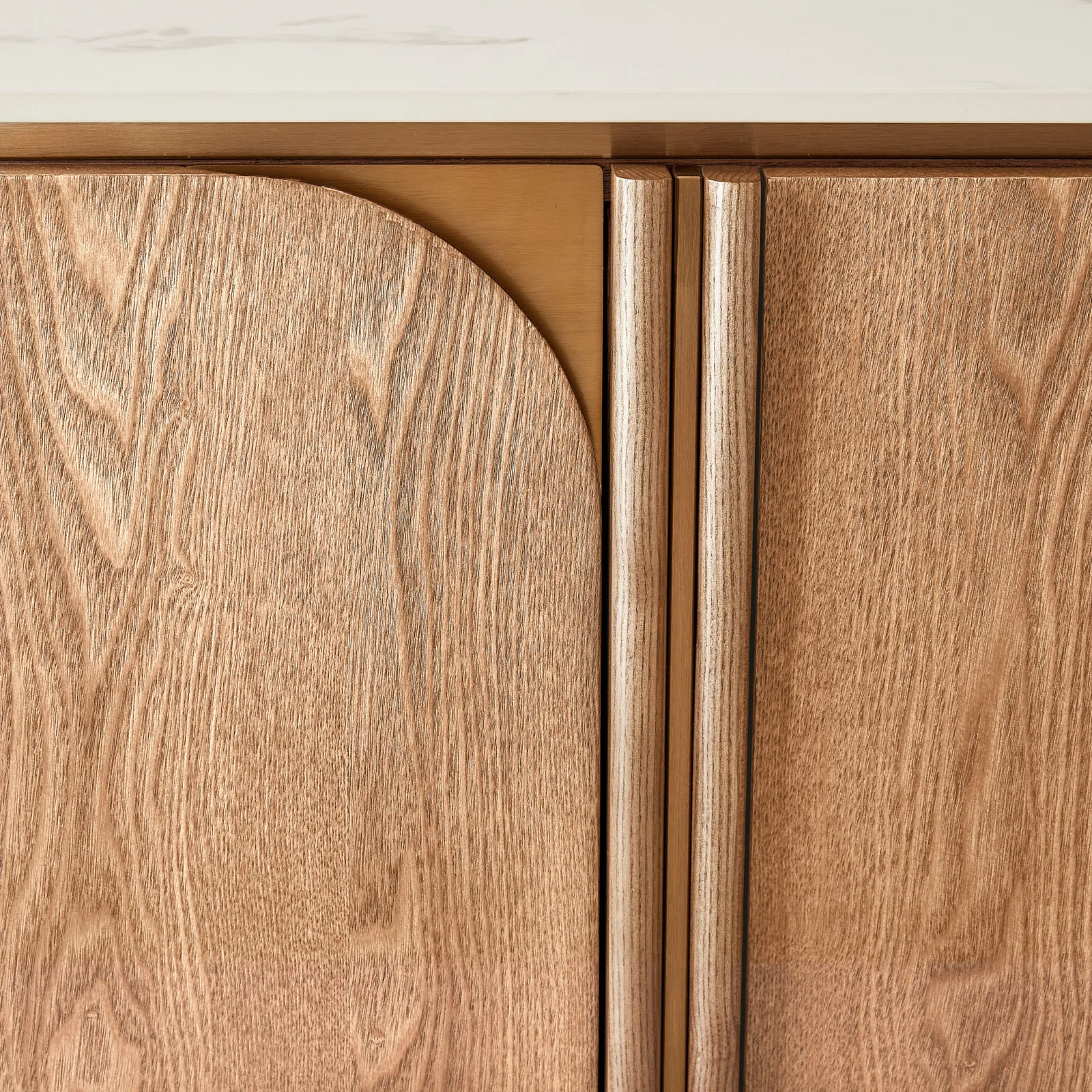 Portobello Light Brown Ash Veneer Sideboard - Pandora Brown Sintered ...