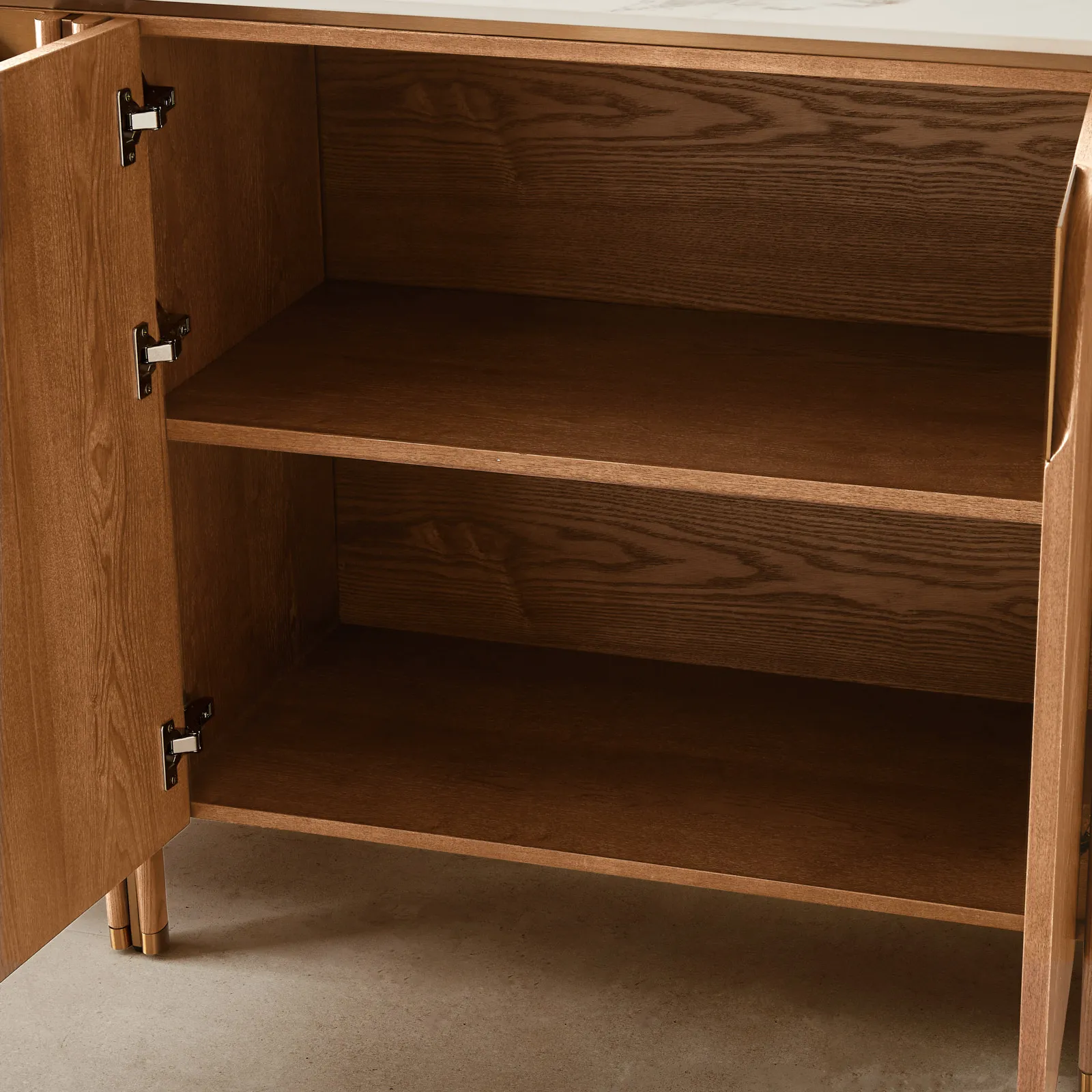 Portobello Light Brown Ash Veneer Sideboard - Pandora Brown Sintered ...
