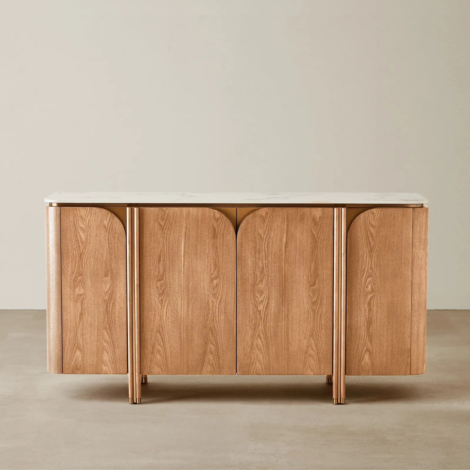 Portobello Light Brown Ash Veneer Sideboard - Pandora Brown Sintered ...