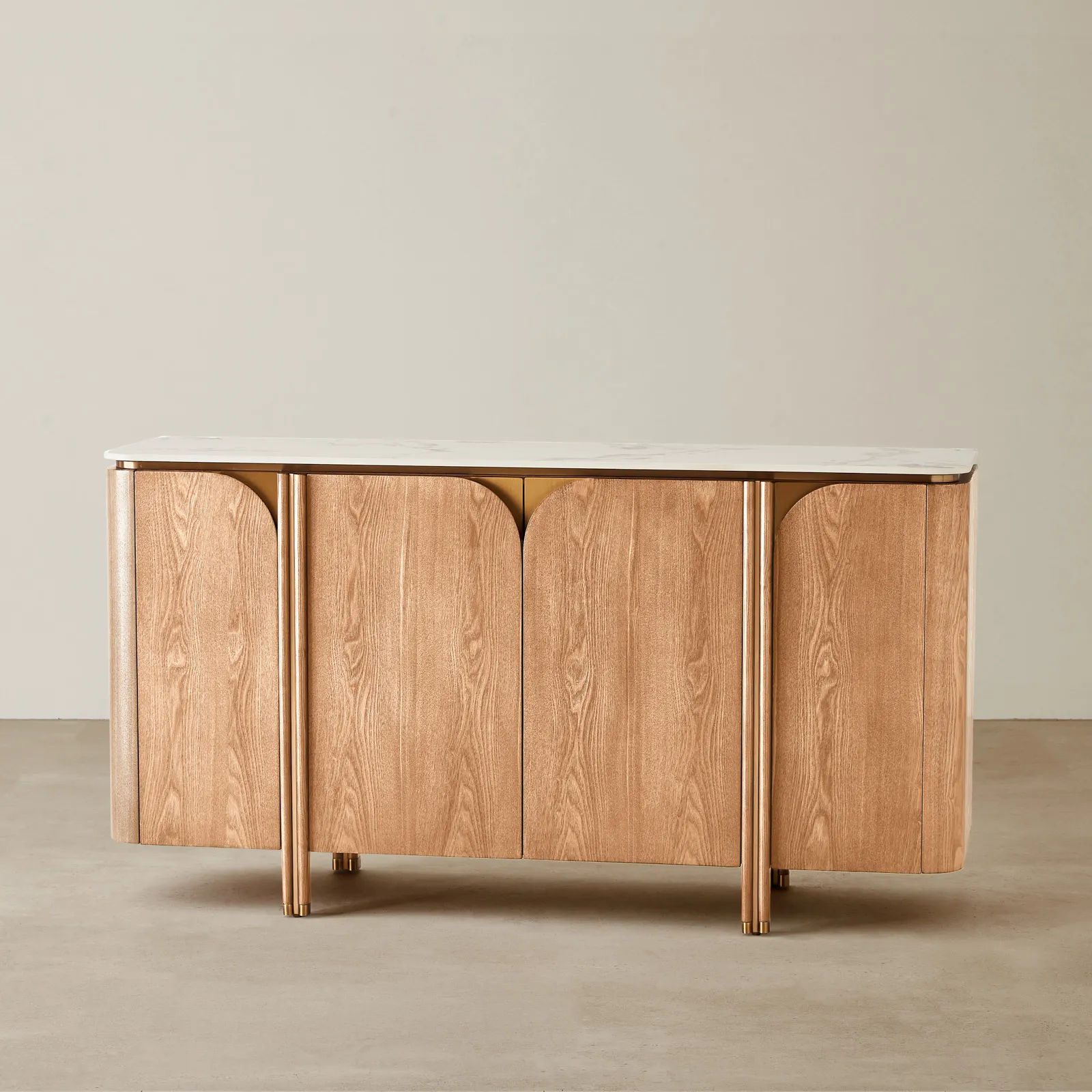 Portobello Light Brown Ash Veneer Sideboard - Pandora Brown Sintered ...