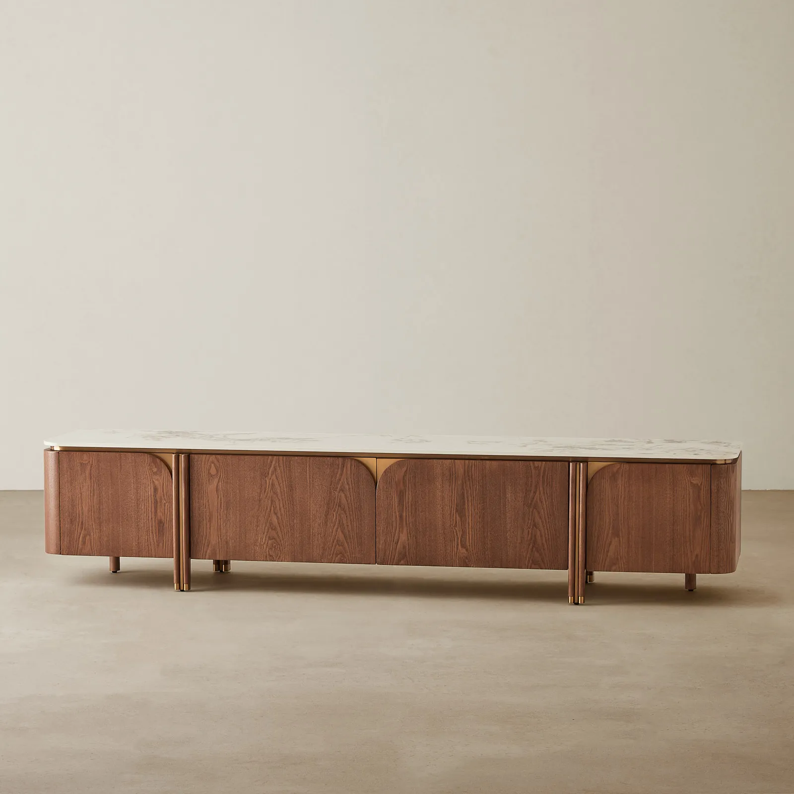 Portobello Toffee Brown Ash Veneer Entertainment Unit - Pandora Brown ...