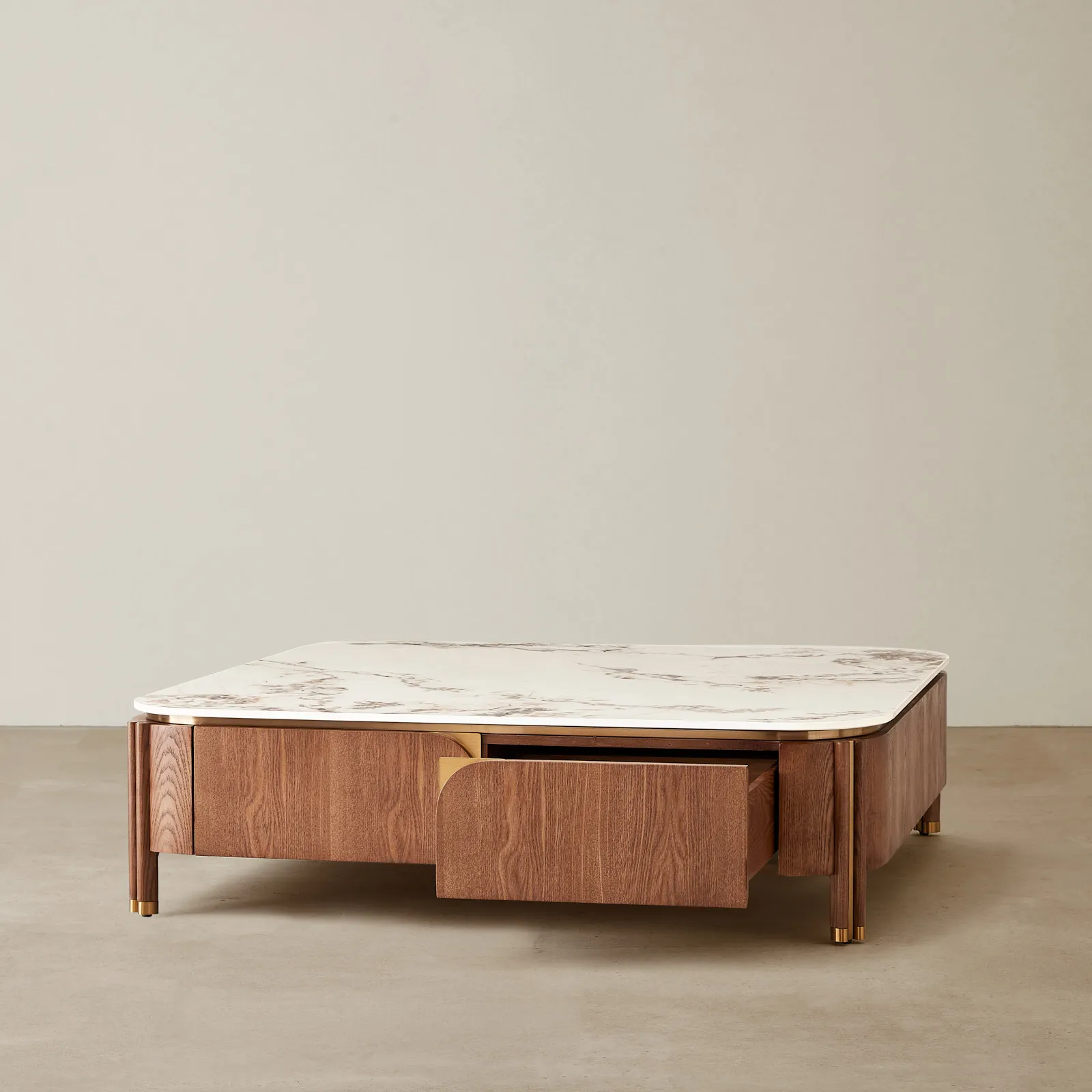 Portobello Toffee Brown Ash Veneer Coffee Table - Pandora Brown ...