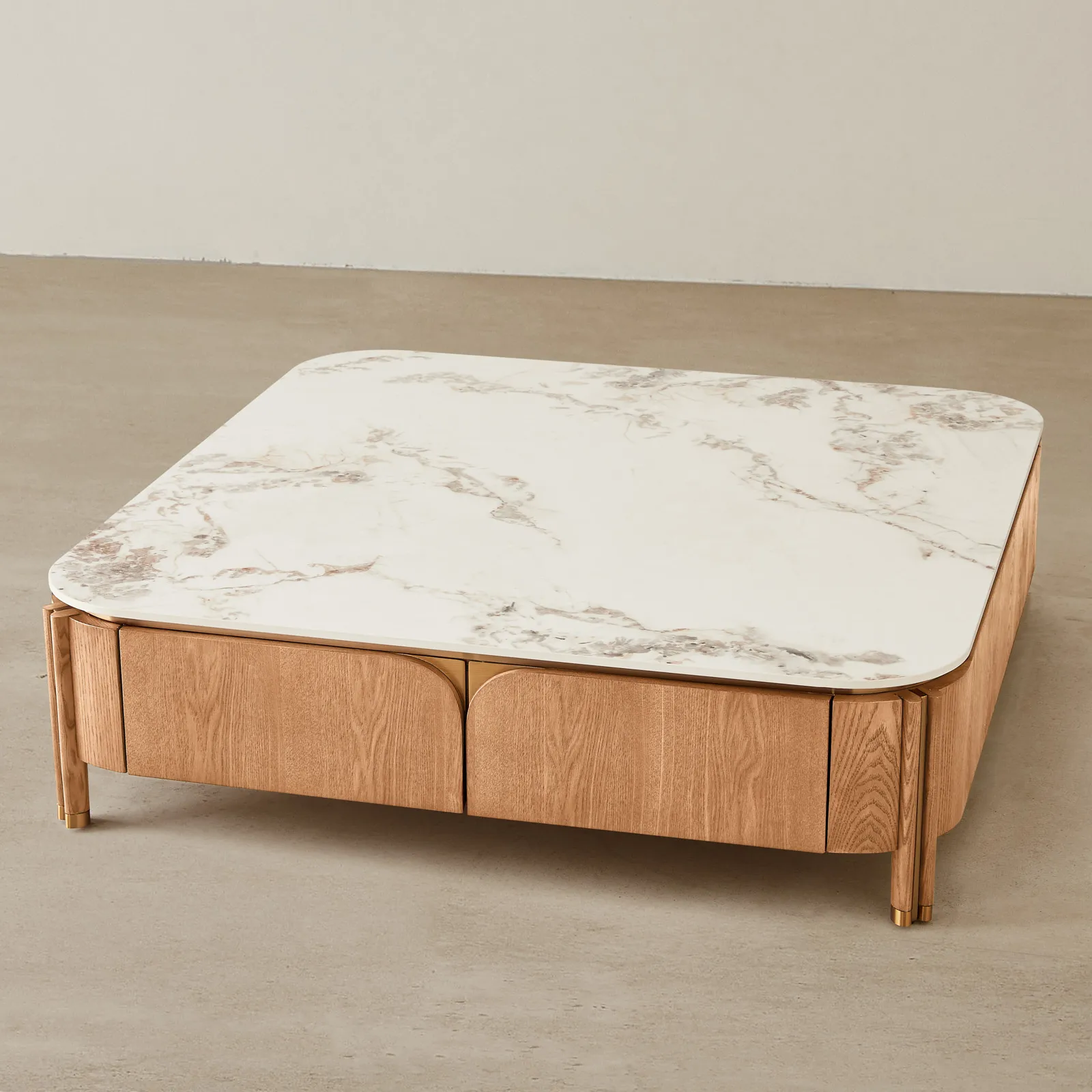 Portobello Light Brown Ash Veneer Coffee Table - Pandora Brown Sintered ...