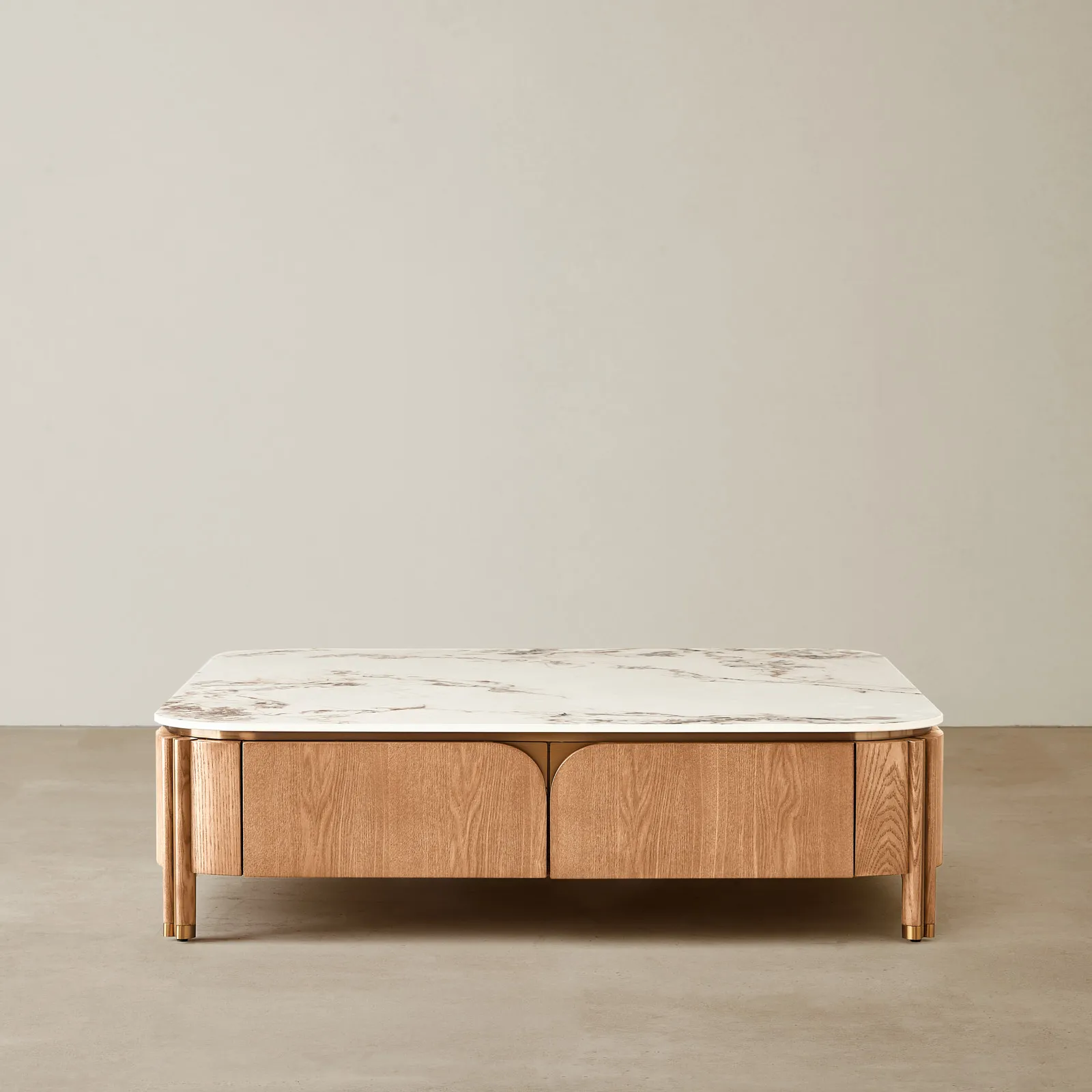 Portobello Light Brown Ash Veneer Coffee Table - Pandora Brown Sintered ...