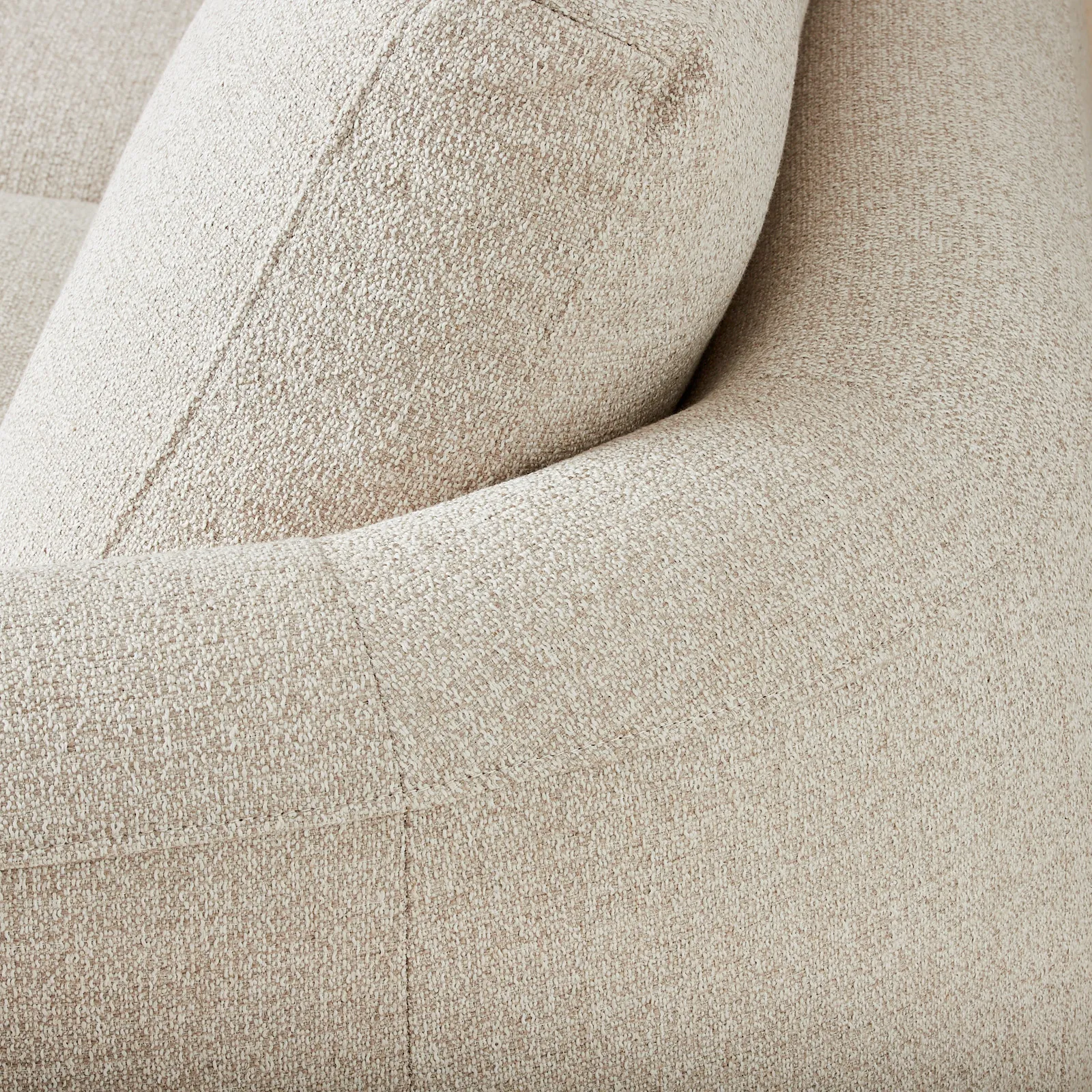 Ellie Oatmeal Fabric 3-Seater Fabric Sofa