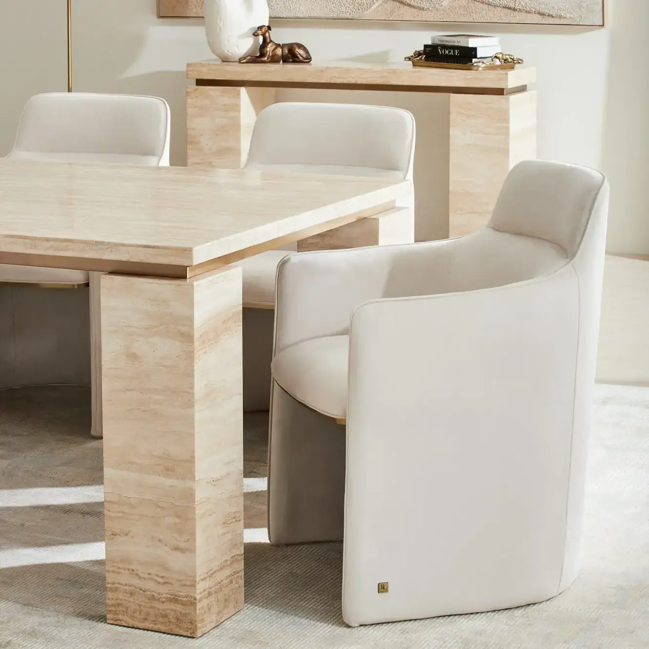 Otis Cream Microfiber Fabric Dining Chair | Koala Living
