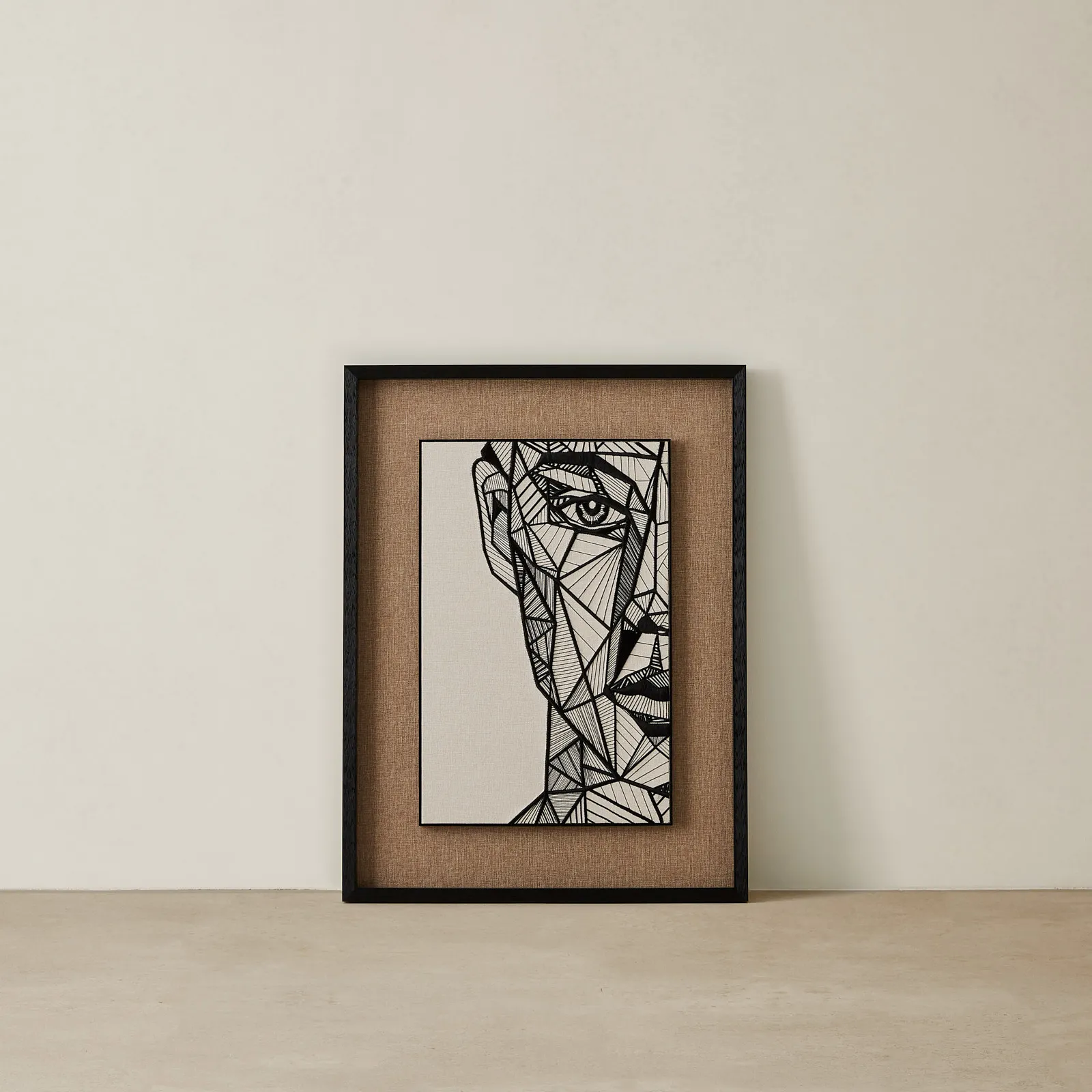 Male Geometric Figure Rectangle Shadow Box with Black PS Frame