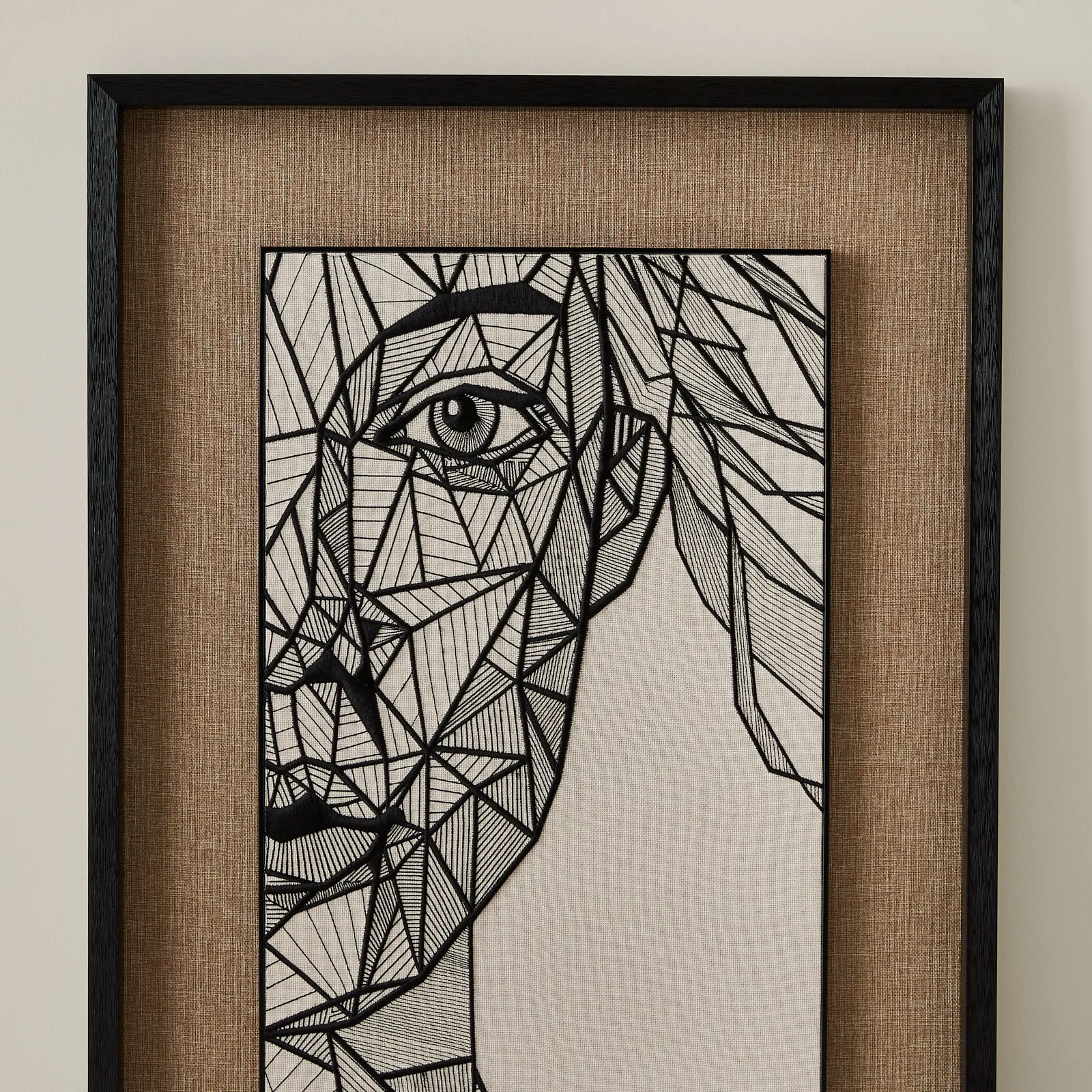 Female Geometric Figure Rectangle Shadow Box with Black PS Frame
