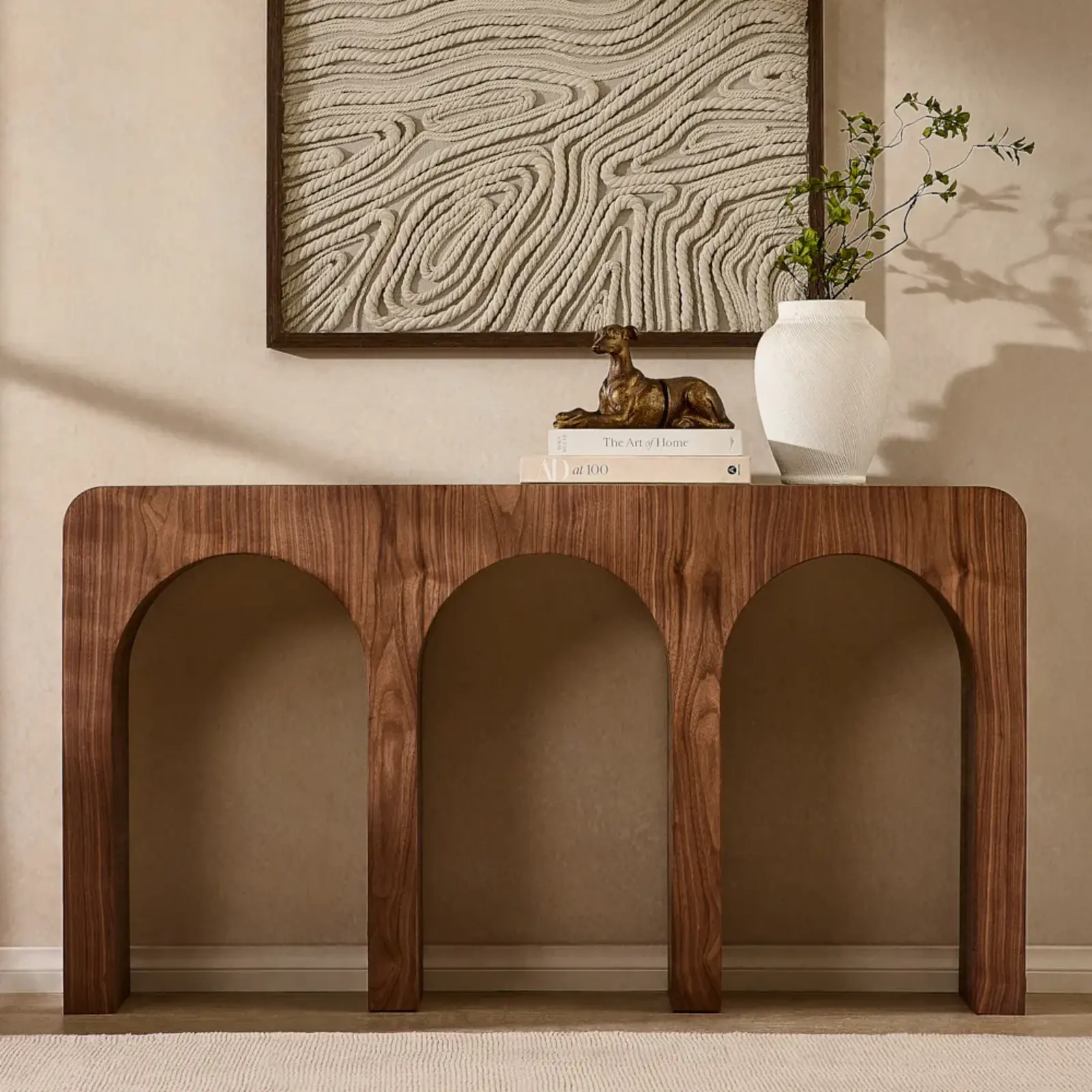 Costanza Mocha Walnut Brown Wooden Console Table | Koala Living