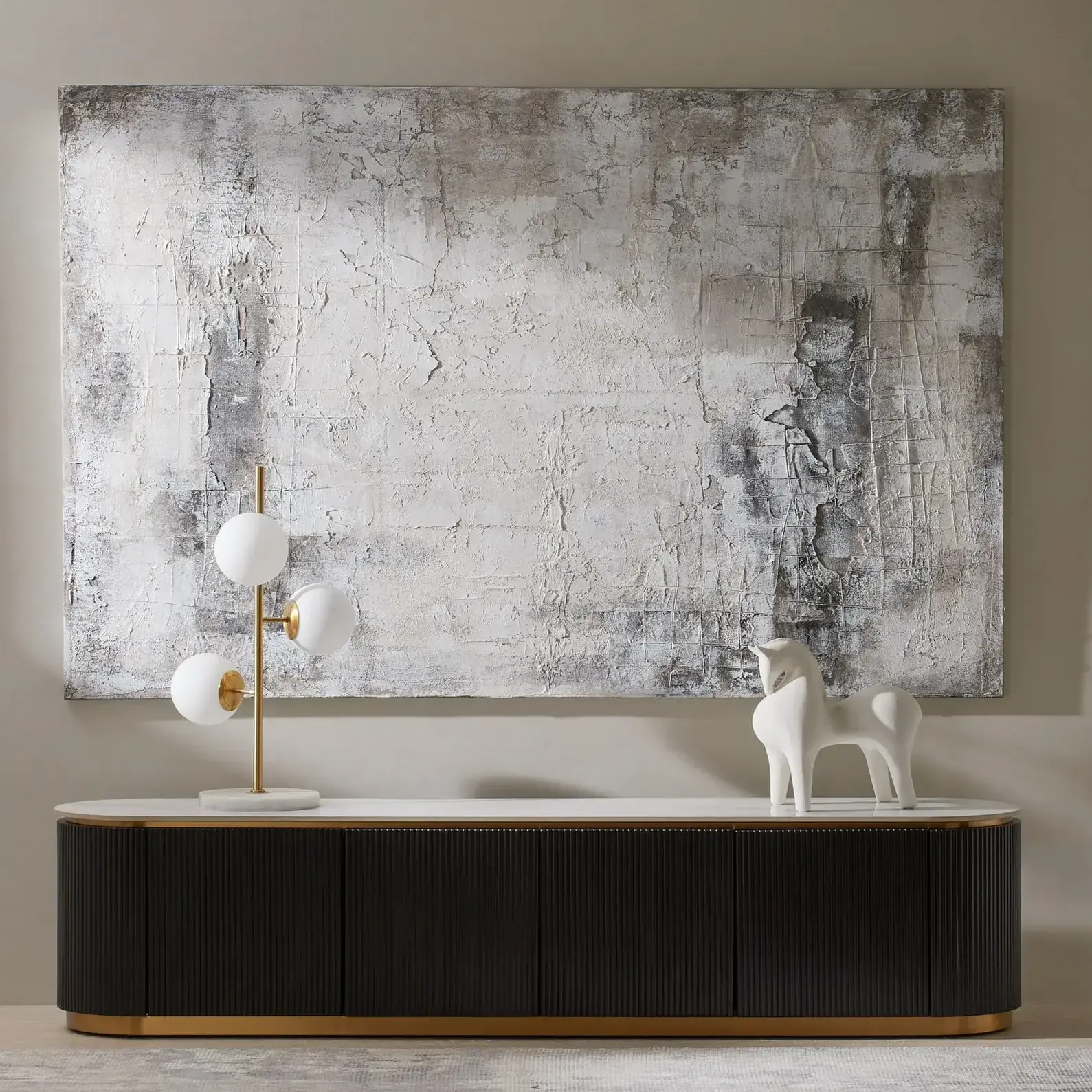 Archie White Sintered Stone Entertainment Unit