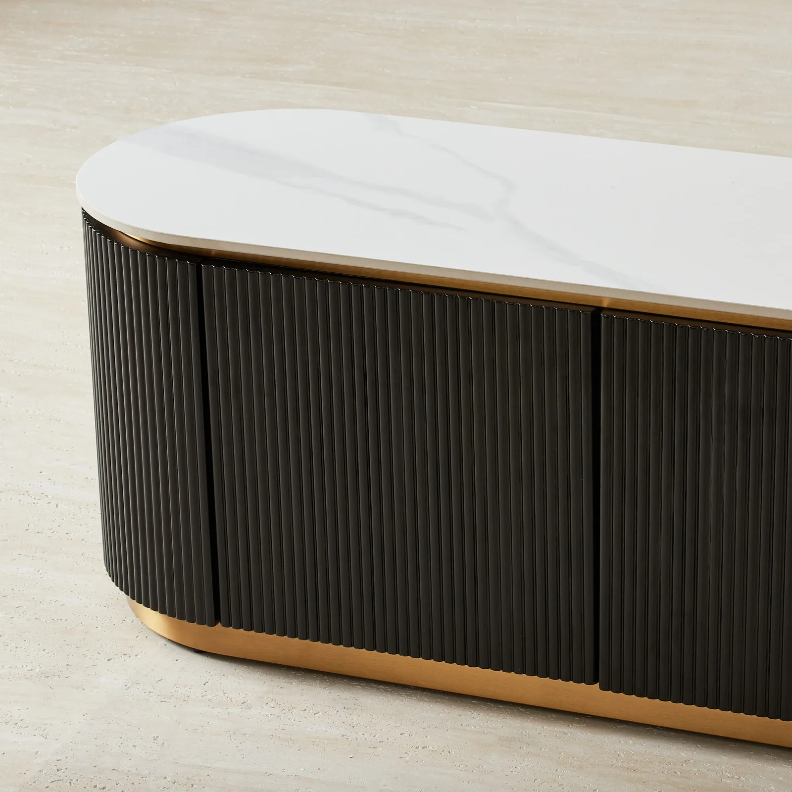 Archie White Sintered Stone Entertainment Unit