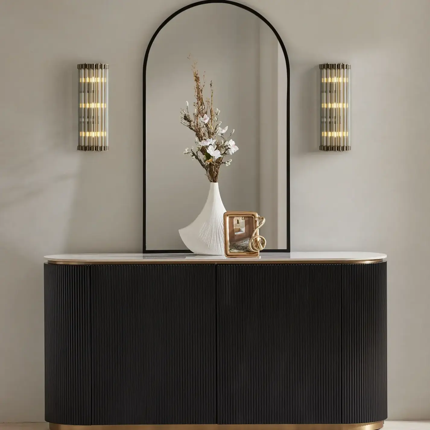 Archie White Sintered Stone Sideboard