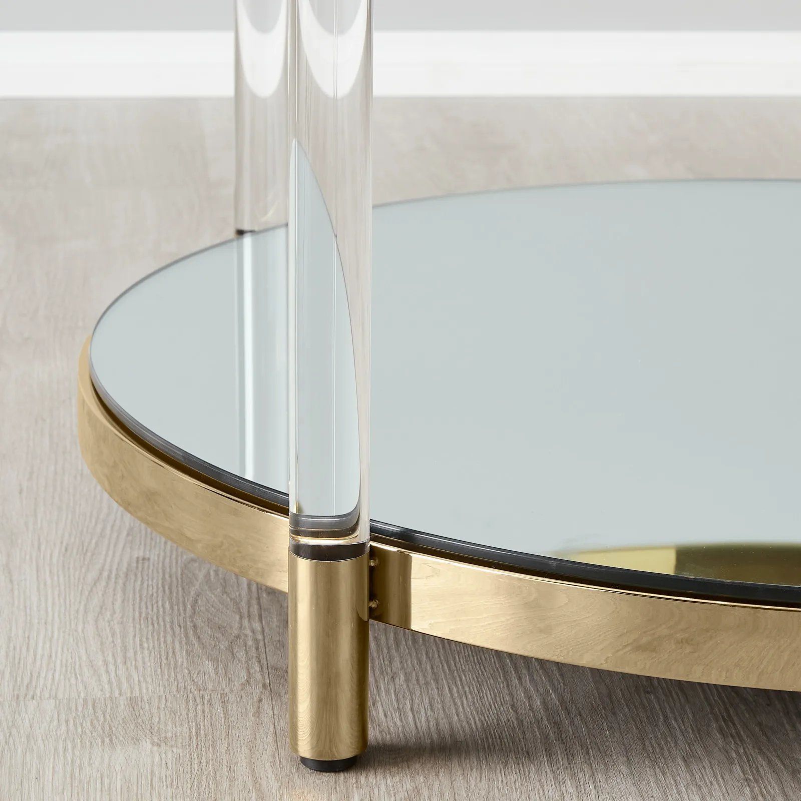 Auryn Polished Champagne Gold Stainless Steel Coffee Table
