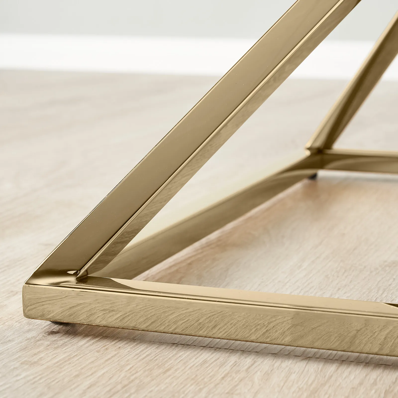 Knox Polished Champagne Gold Side Table - Clear Glass Top | Koala Living