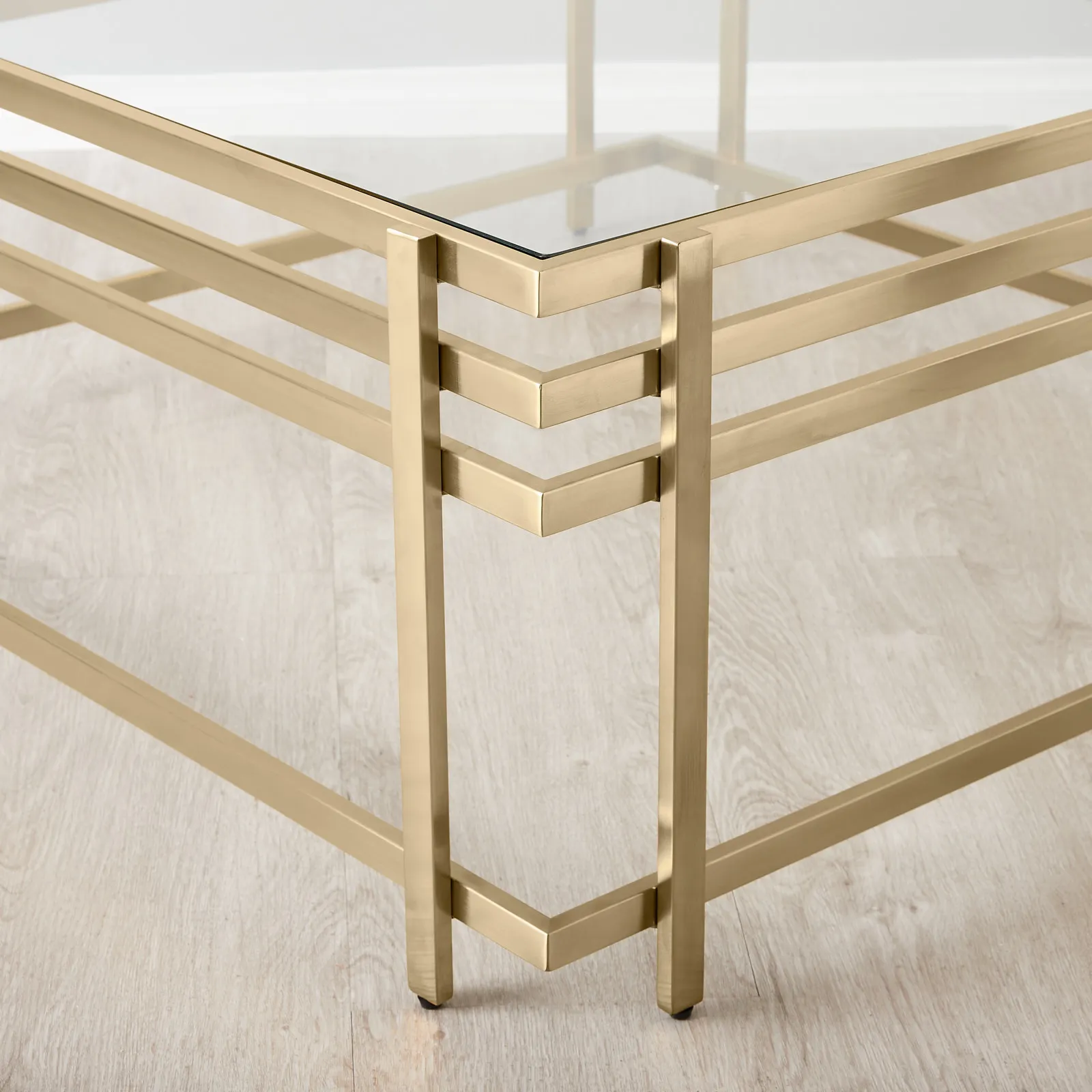 Grazia Brushed Champagne Gold Stainless Steel Coffee Table