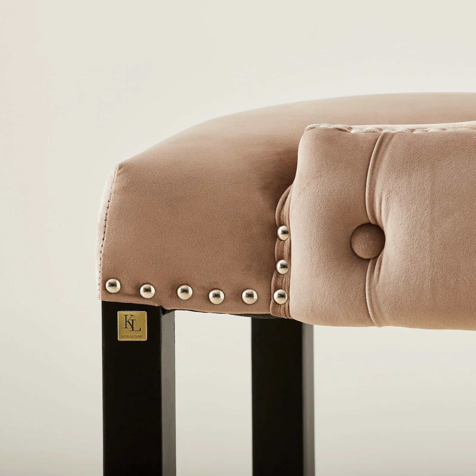Camille III Almond Beige Velvet Bar Stool | Koala Living