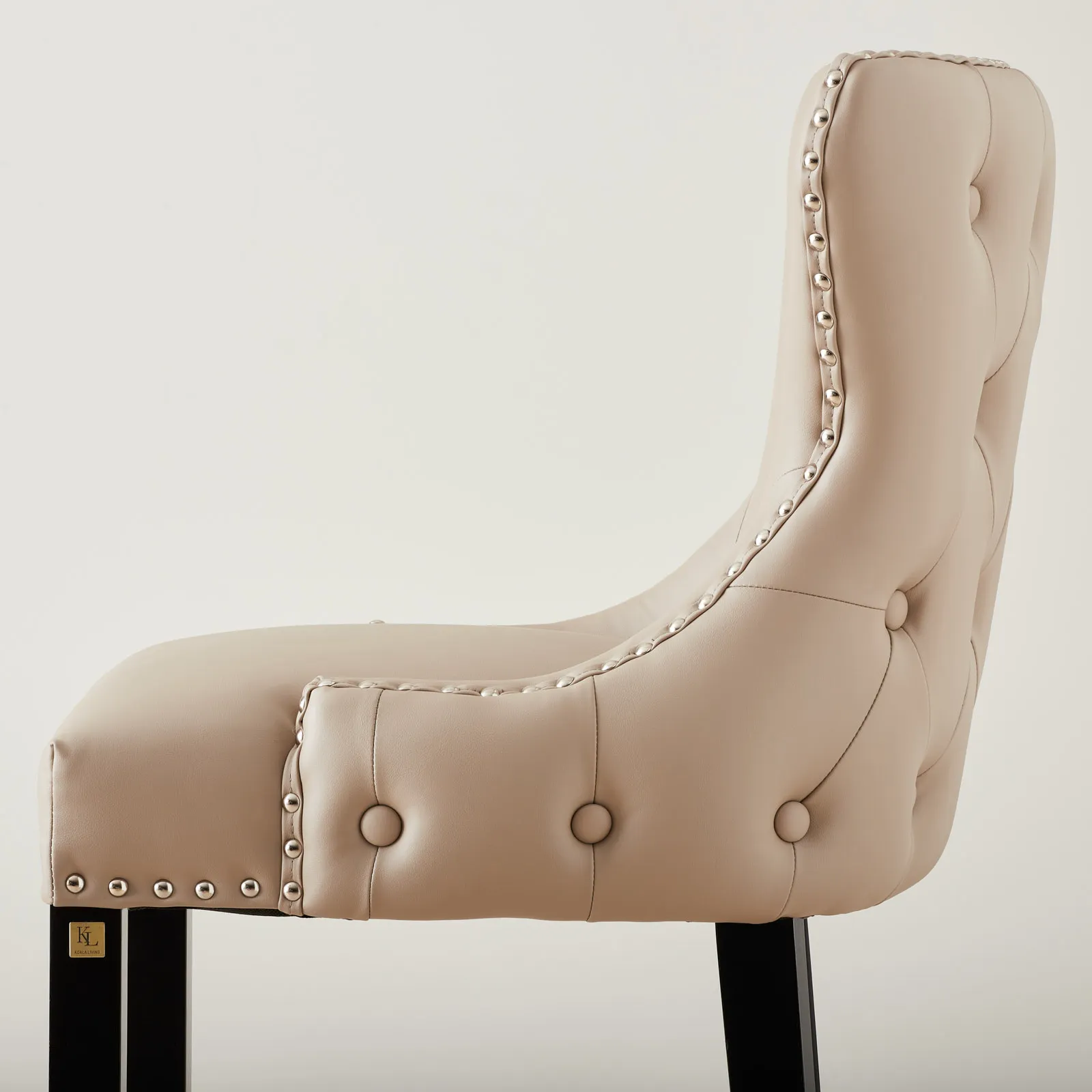 Camille III Beige Vegan Leather Bar Stool | Koala Living
