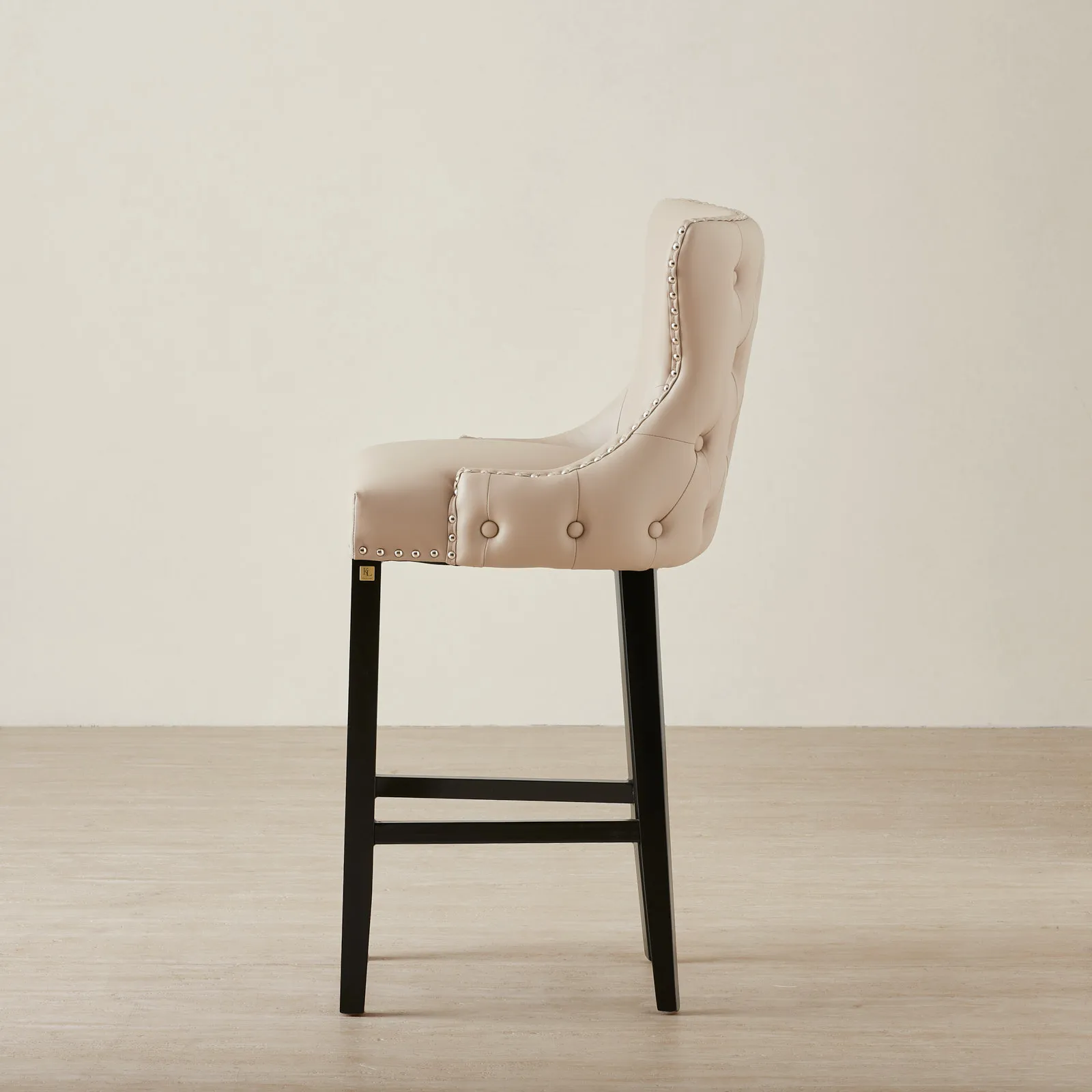 Camille III Beige Vegan Leather Bar Stool | Koala Living