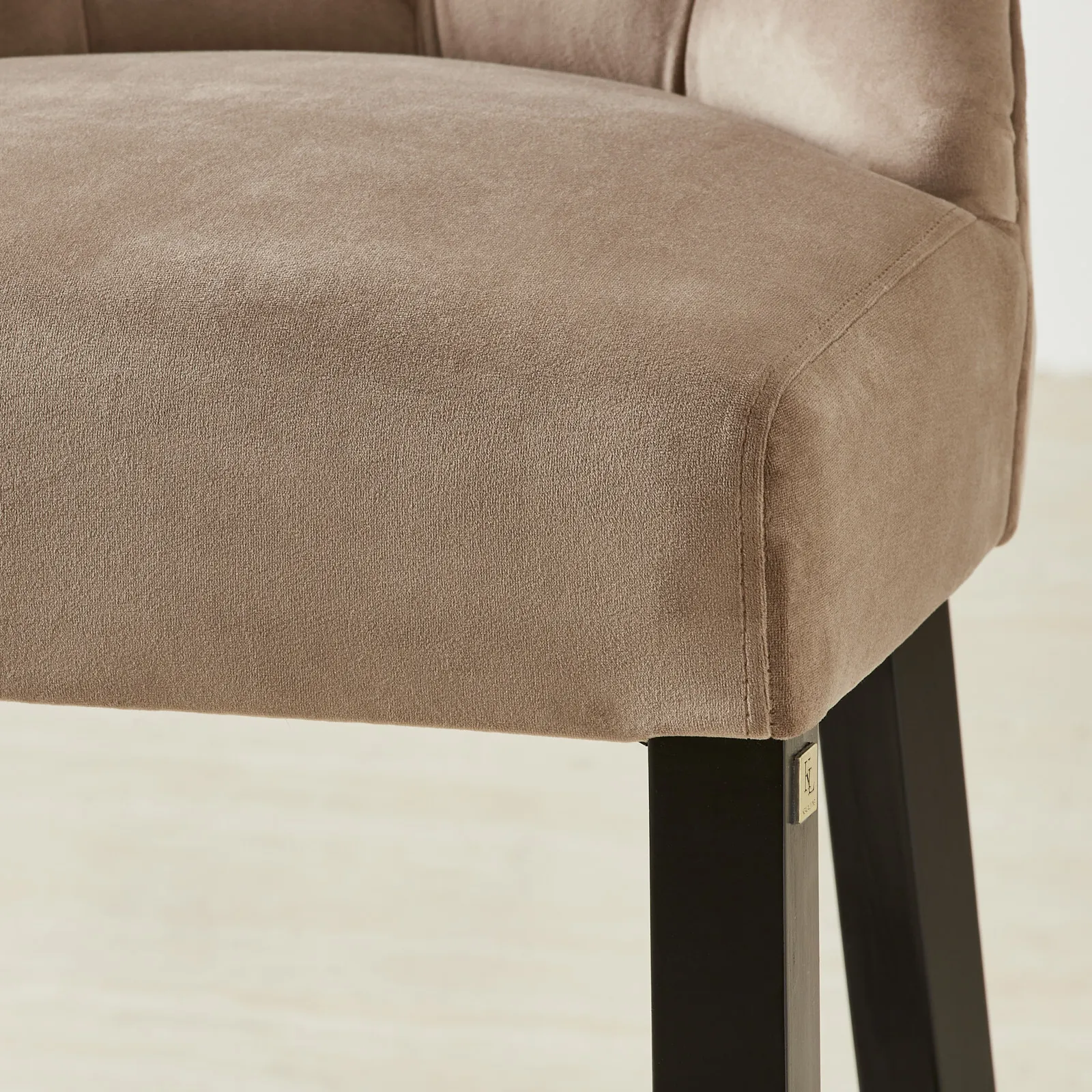 Saxon II Beige Velvet Bar Stool