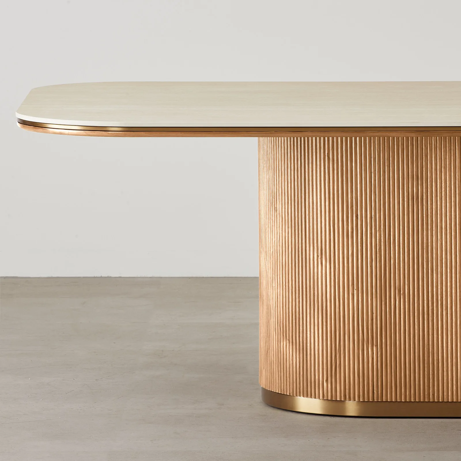 San Pierre Light Brown Ash Veneer Dining Table - Single Leg ...