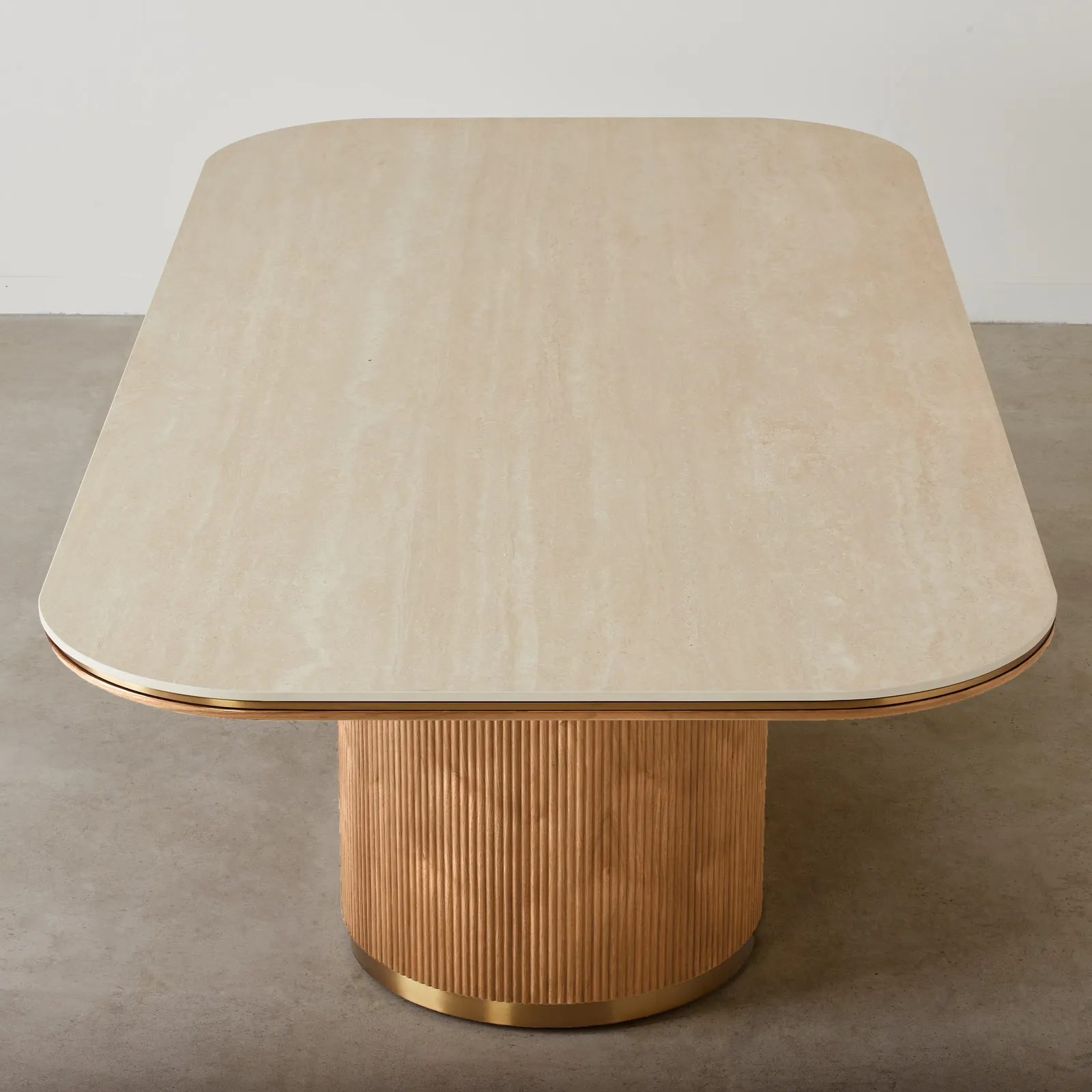 San Pierre Light Brown Ash Veneer Single Leg Rectangular Dining Table ...