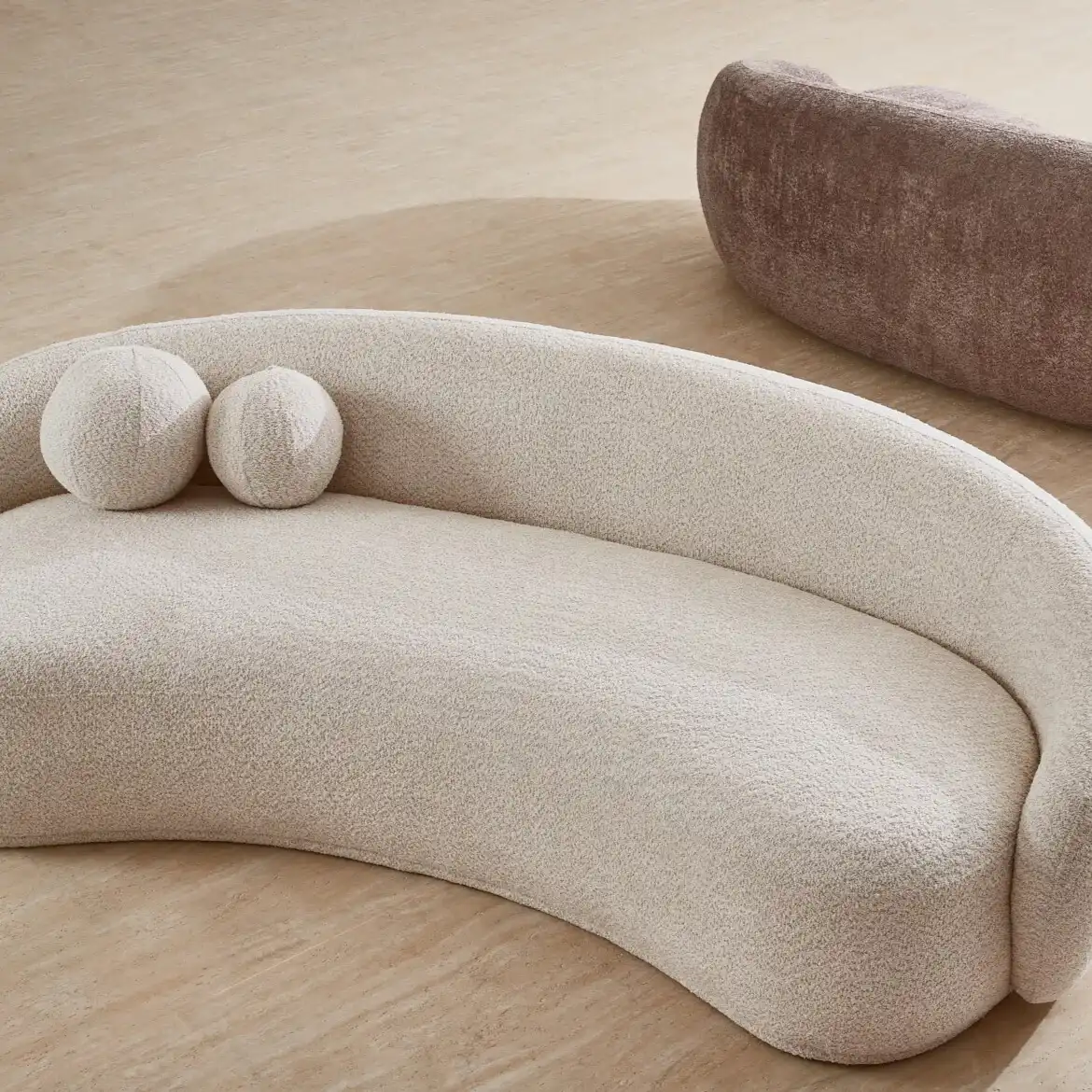 Elianna Stone Cream 3-Seater Woven Fabric Sofa | Koala Living