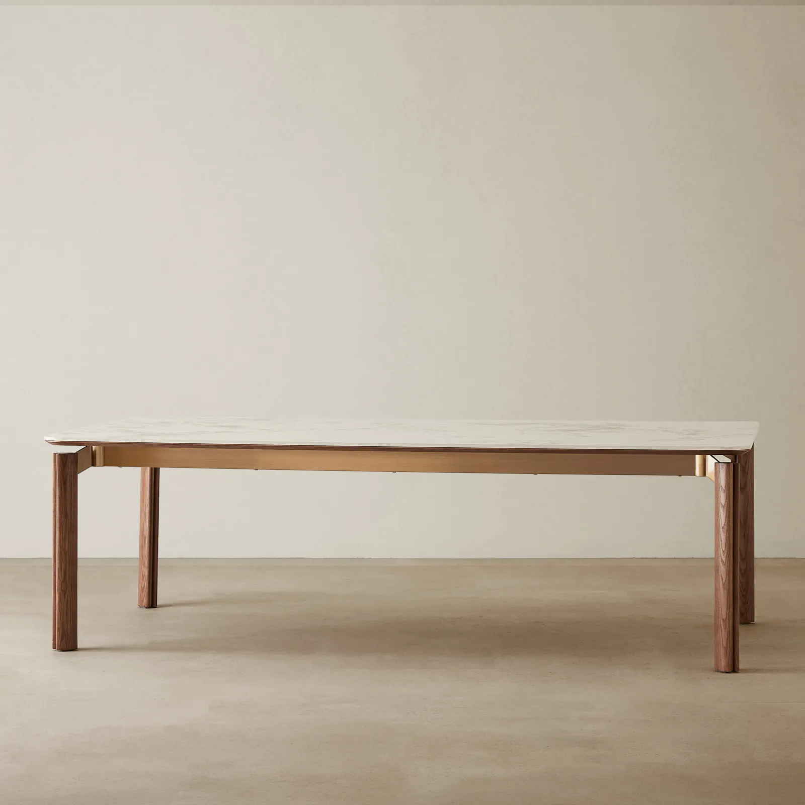 Portobello Pandora Brown Sintered Stone Top Dining Table - Toffee Brown ...