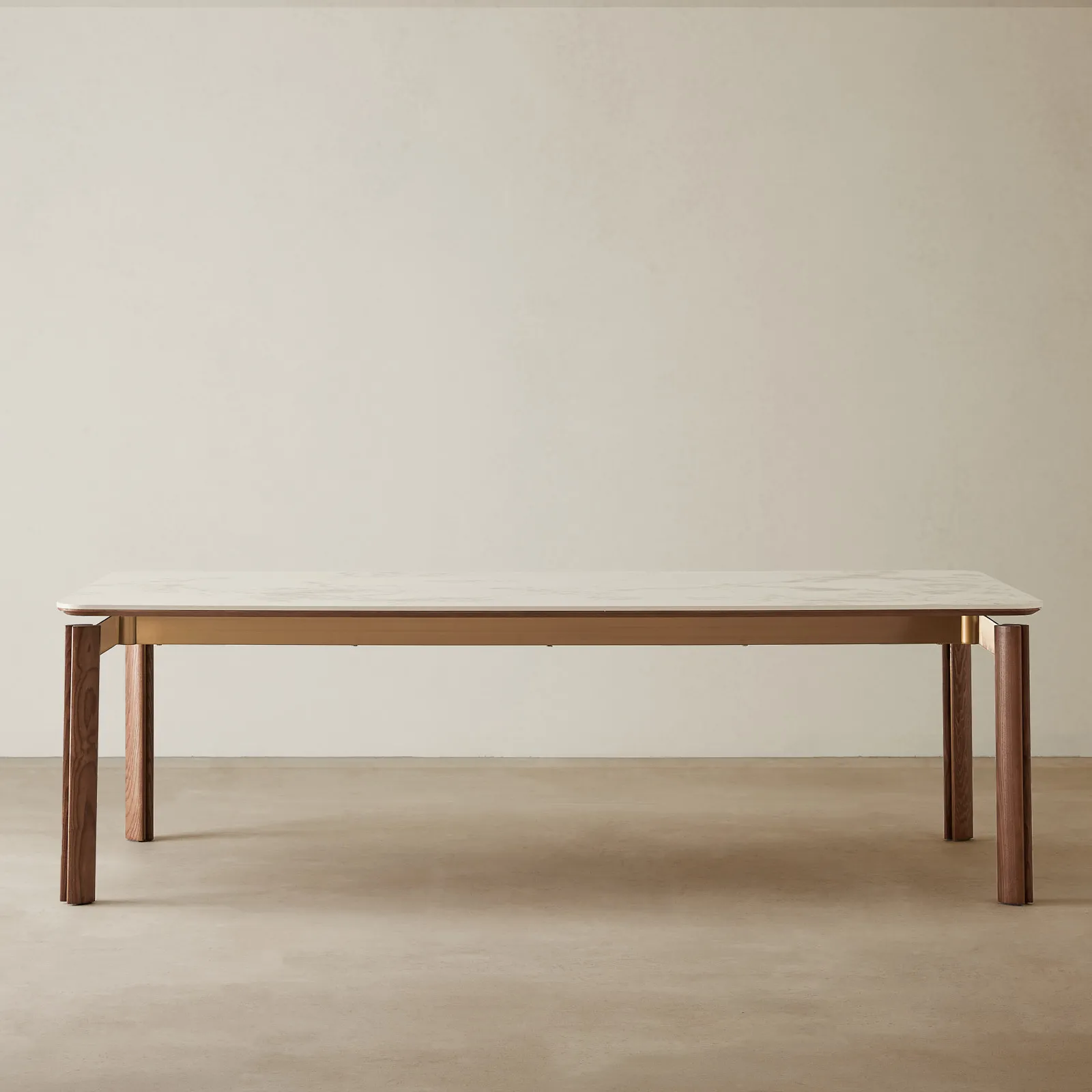 Portobello Pandora Brown Sintered Stone Top Dining Table - Toffee Brown ...