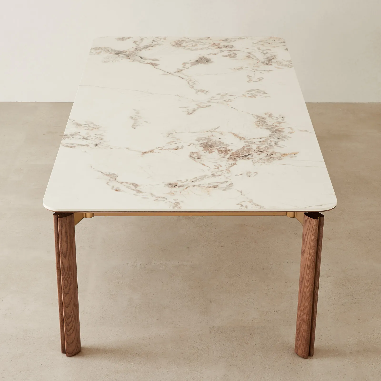 Portobello Pandora Brown Sintered Stone Top Dining Table - Toffee Brown ...