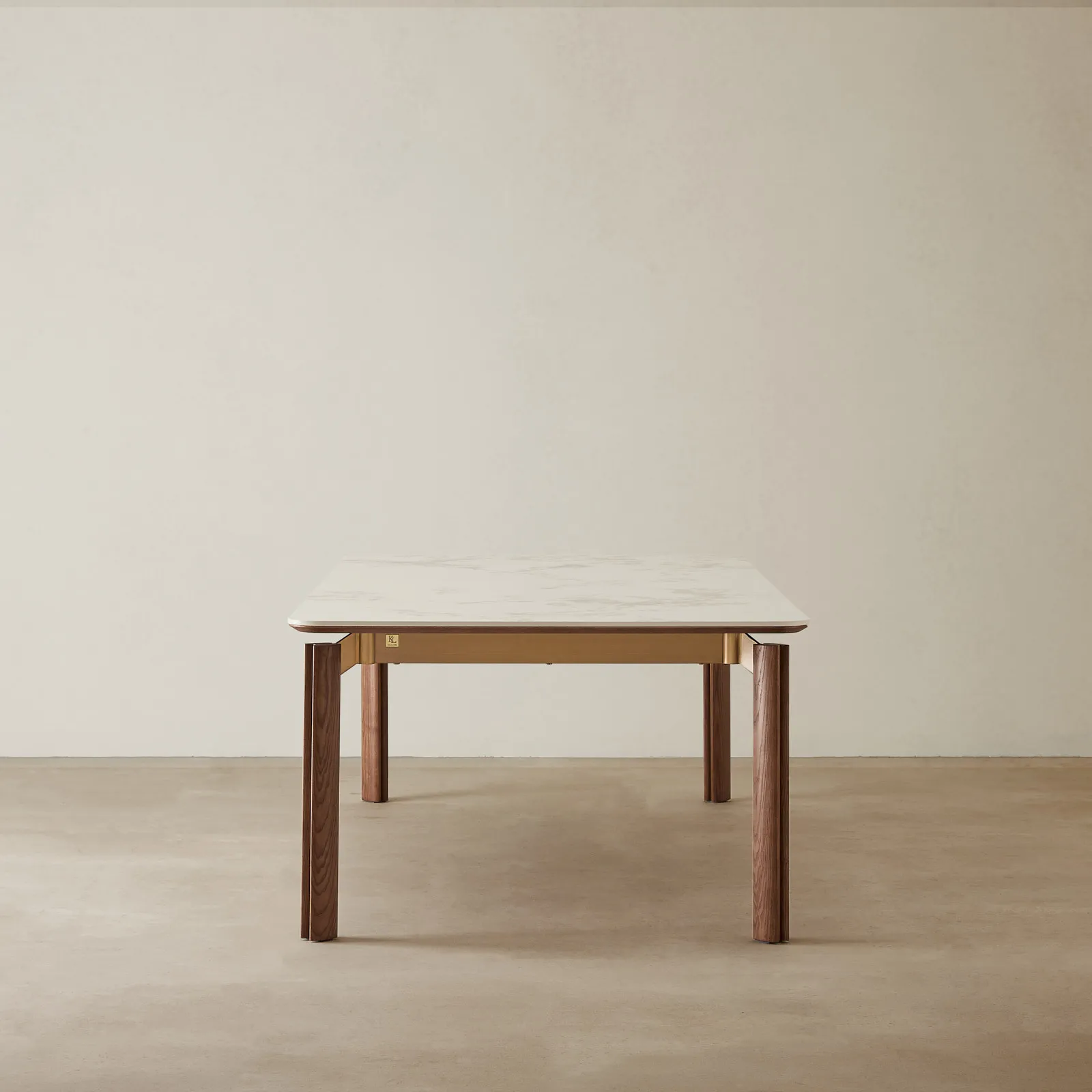 Portobello Pandora Brown Sintered Stone Top Dining Table - Toffee Brown ...