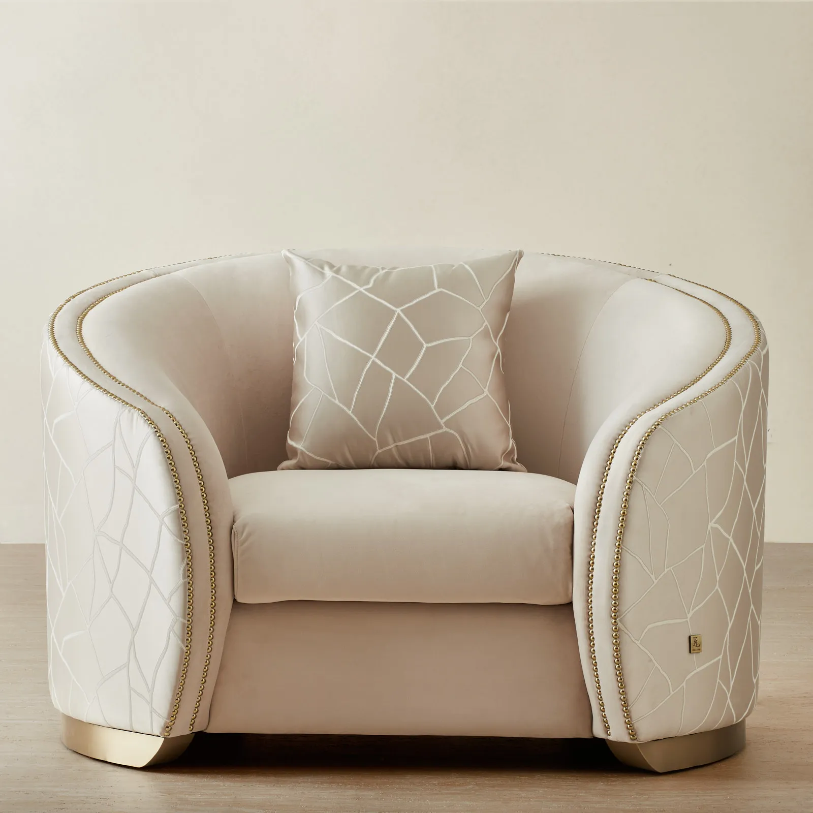 Hyacinth II Cream Velvet Occasional Chair | Koala Living