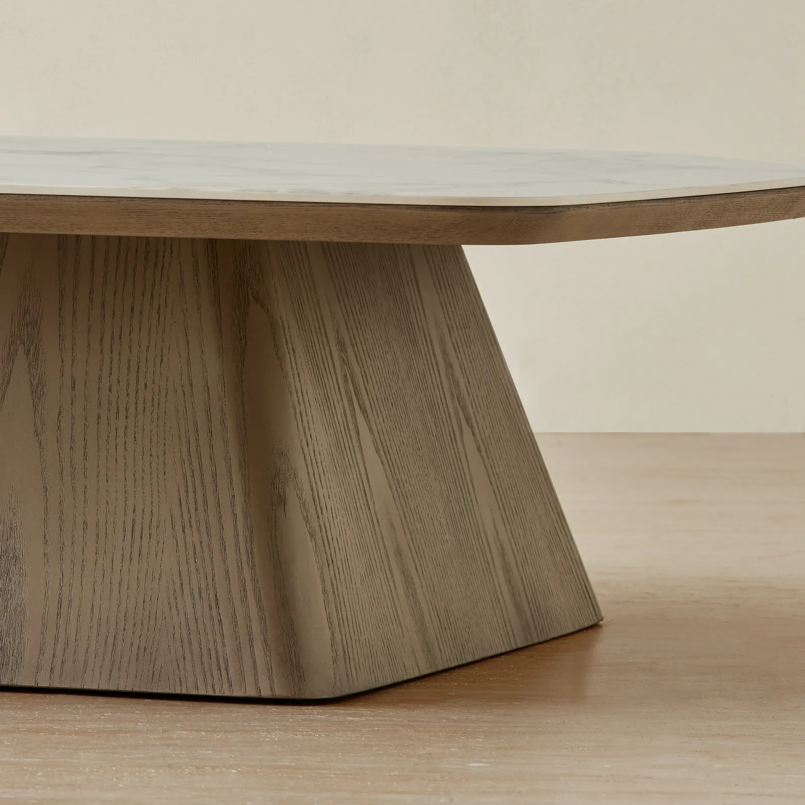 Dunstan Medium Brown Veneer Coffee Table with Calcatta Viola Sintered ...