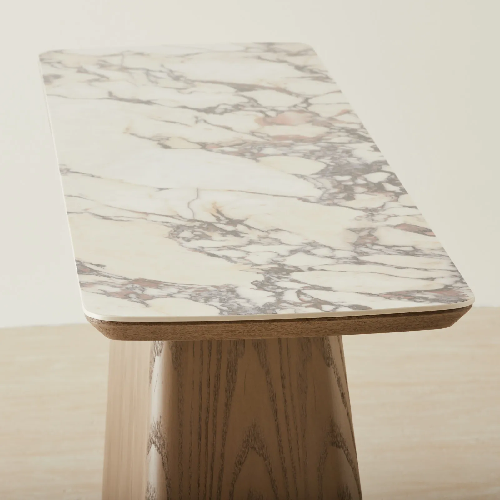 Dunstan Calacatta Viola Sintered Stone Console Table - Medium Brown ...