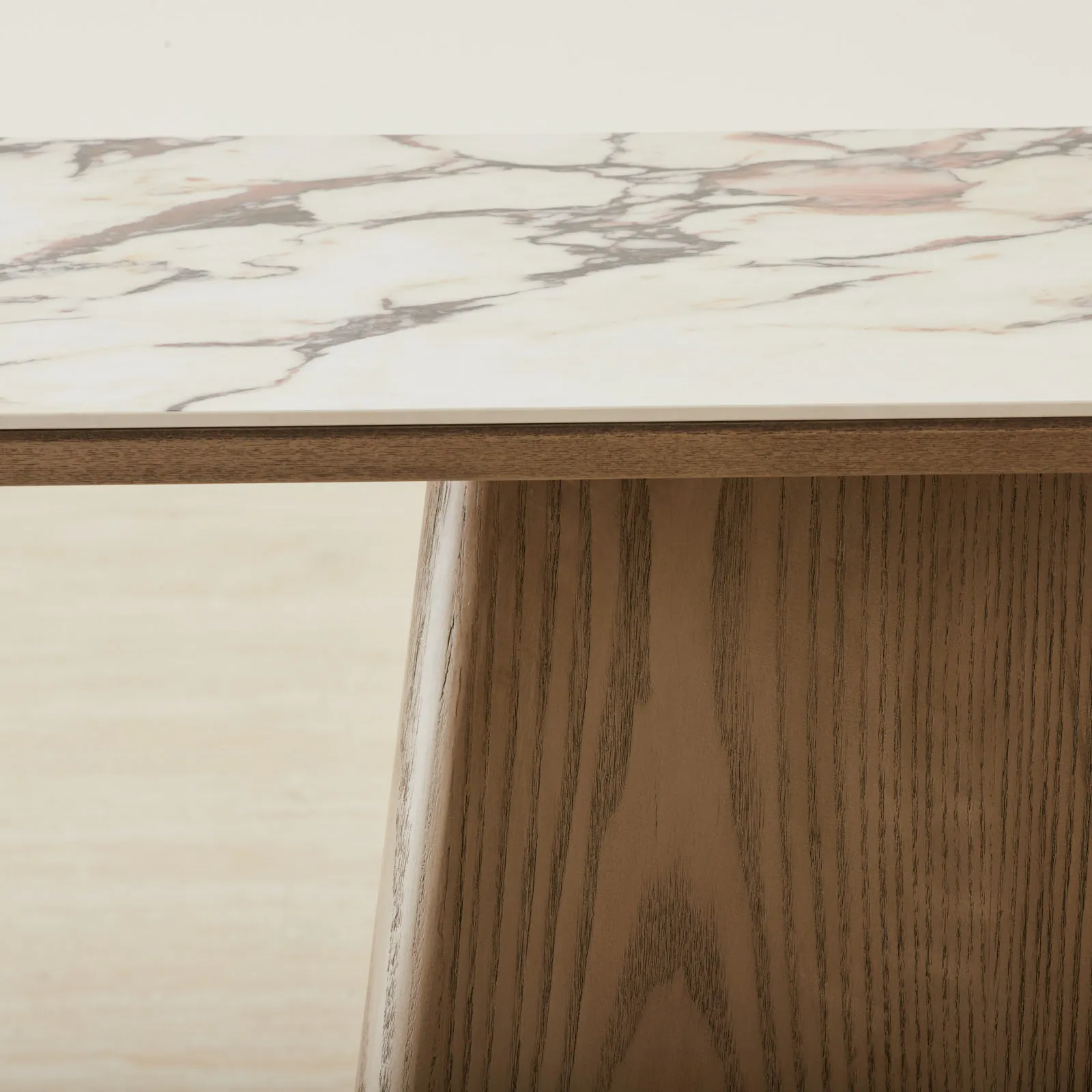 Dunstan Calacatta Viola Sintered Stone Console Table - Medium Brown ...