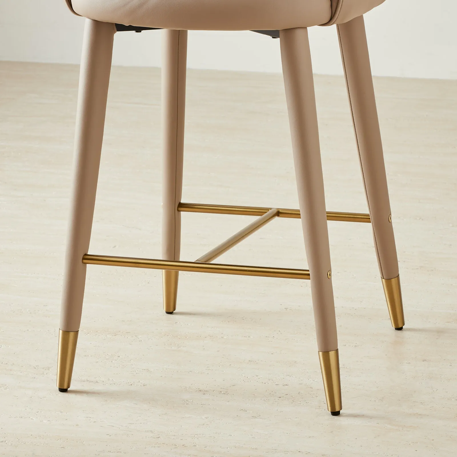 Adrianna Sand Beige Vegan Leather 67cm Counter Stool | Koala Living